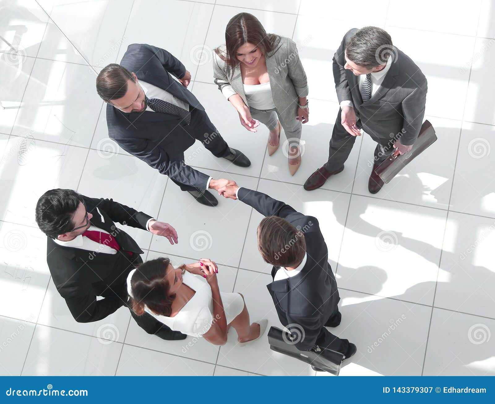 Top View. Handshake Business People Stock Image - Image of partnership ...