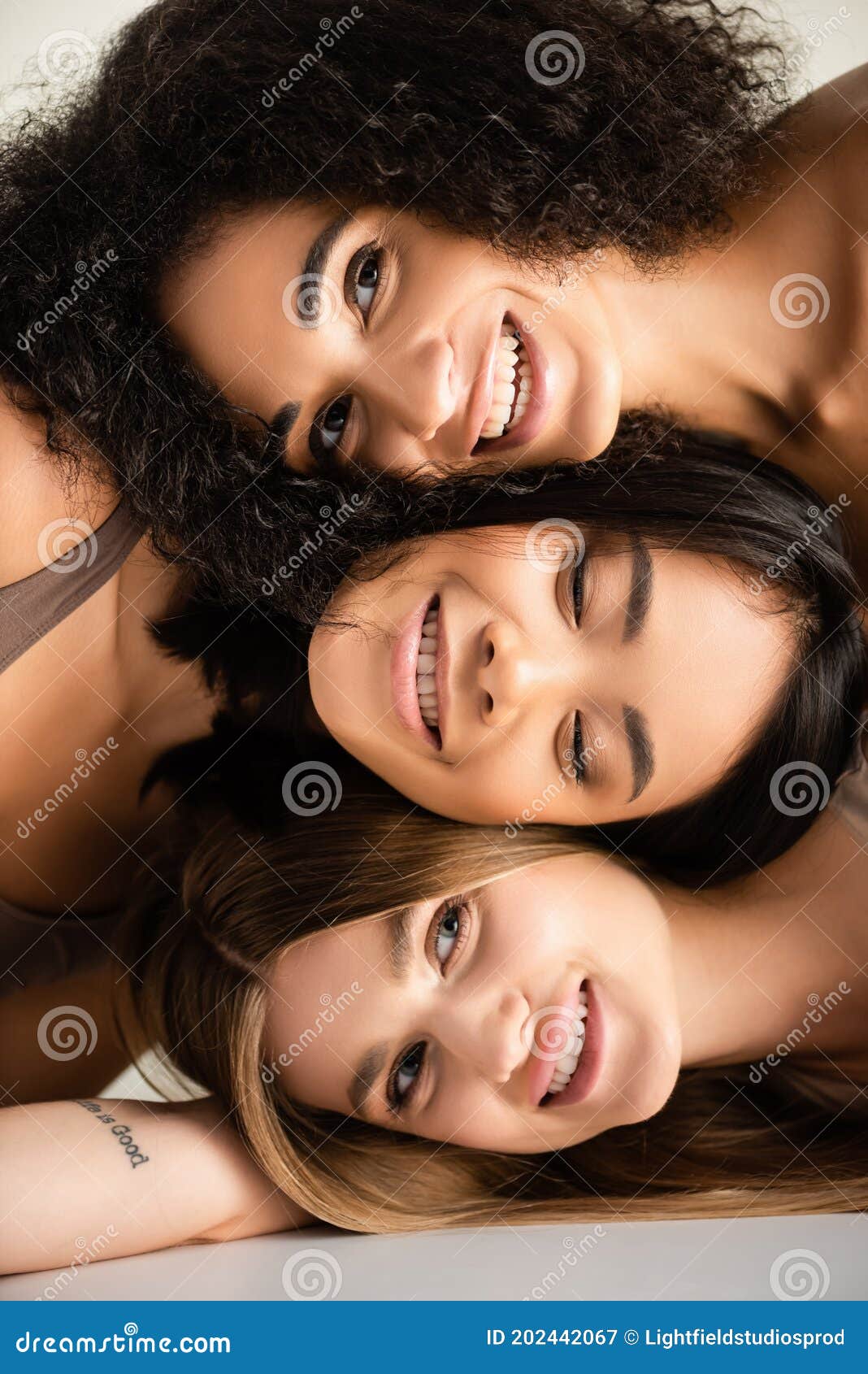 Top View of Multicultural Models Looking Stock Image - Image of ...