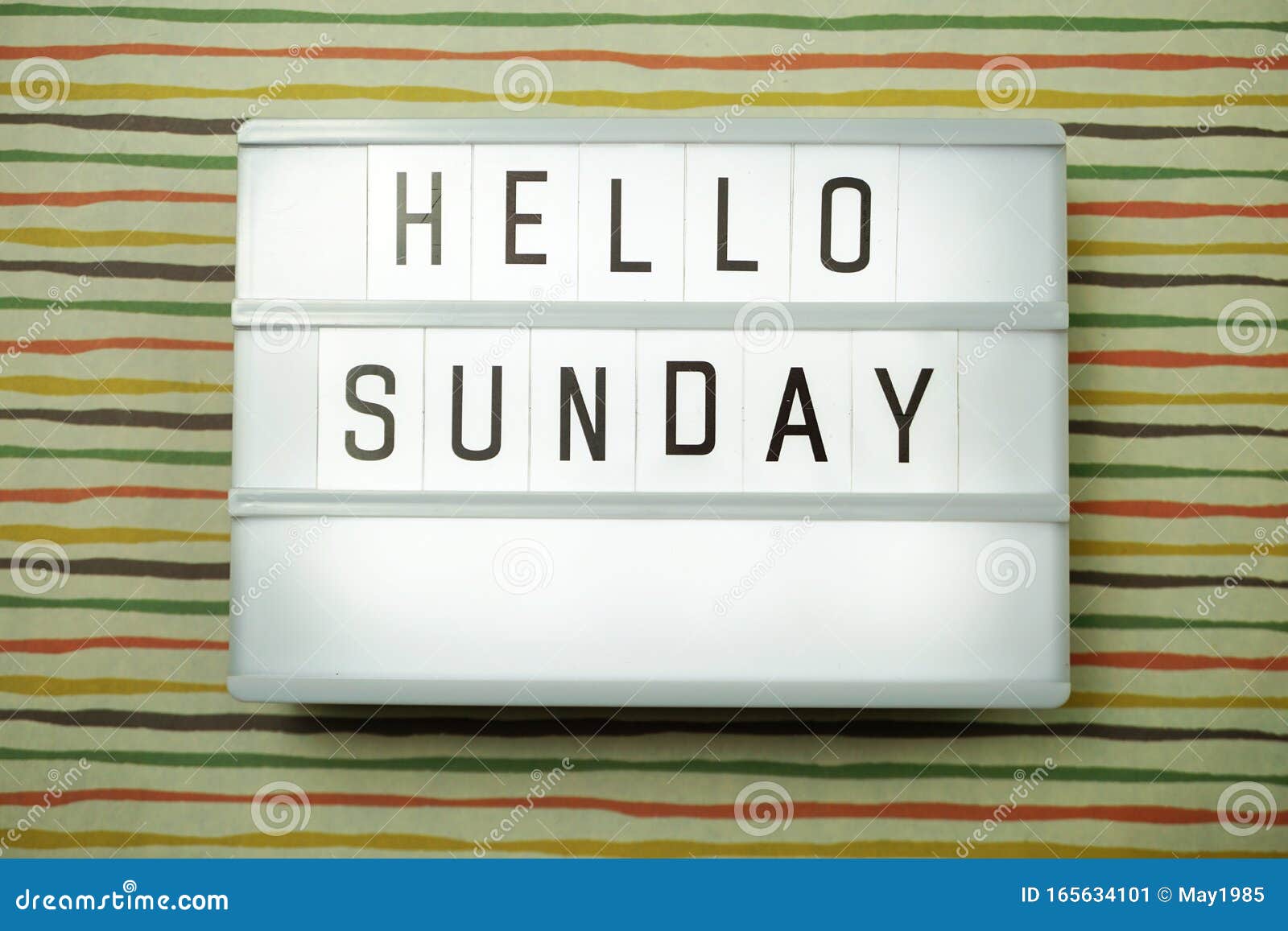 Top View Happy Sunday Text in Light Box Flat Lay Stock Image - Image of ...