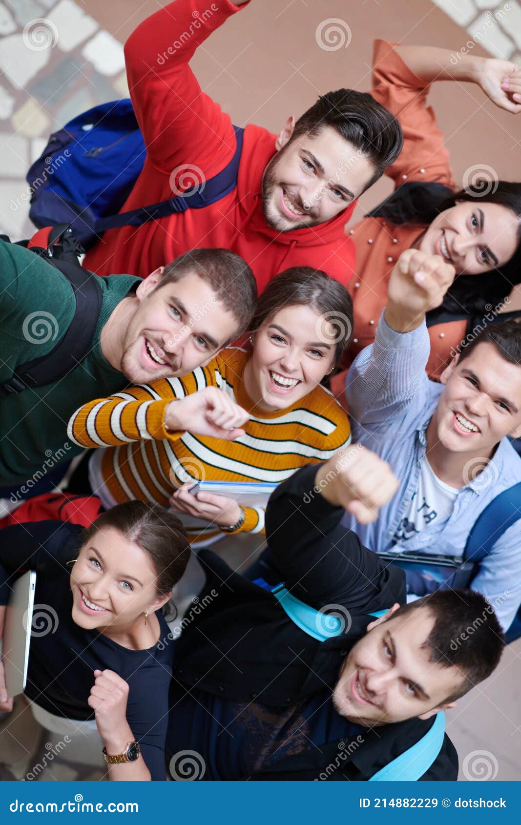 Group of Happy Young People Showing Their Unity. Stock Image - Image of ...