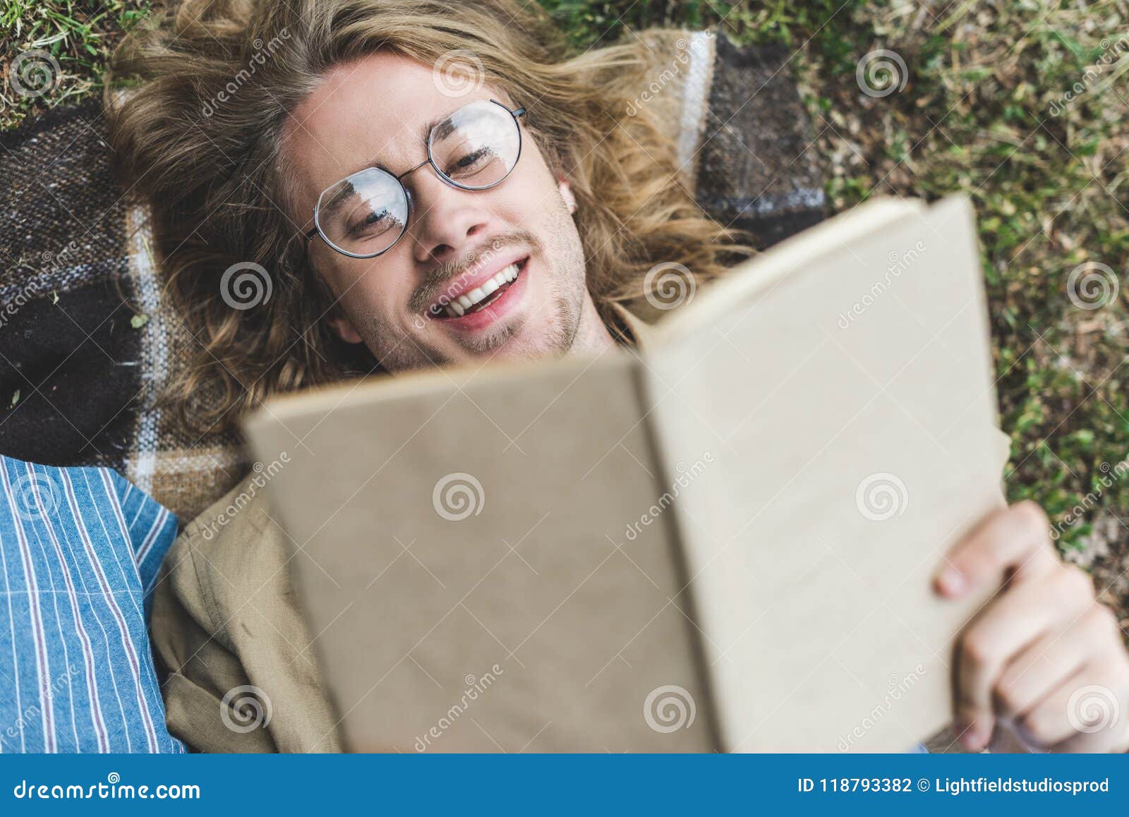 Top View of Happy Young Man Stock Photo - Image of person, attractive ...