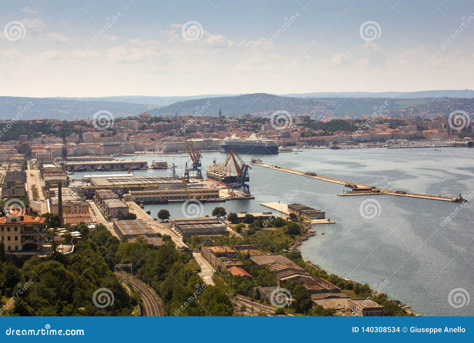 Top View of the Harbor in Trieste Stock Photo - Image of crane, country ...