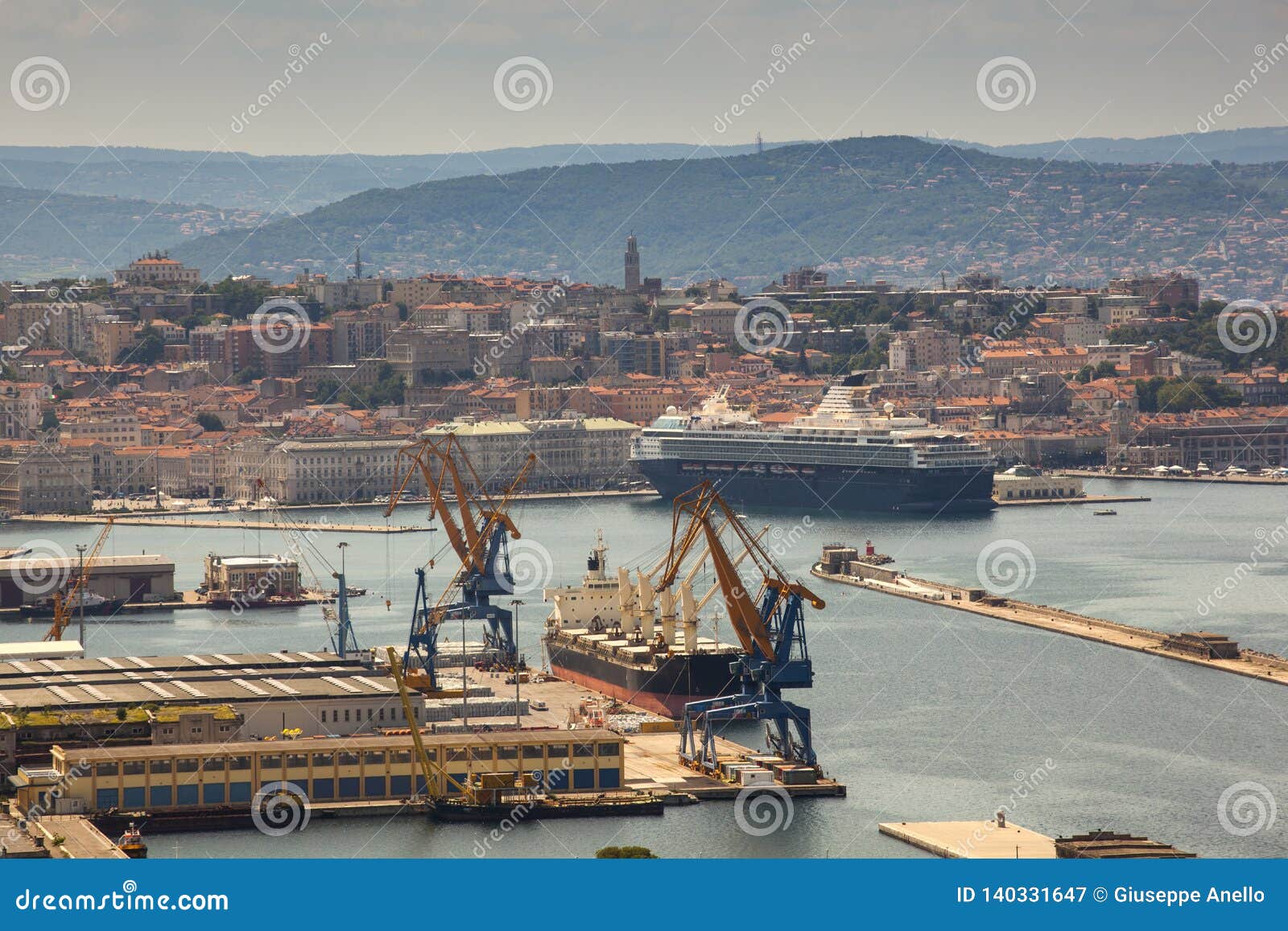 Top View of the Harbor in Trieste Stock Image - Image of cargo, city ...