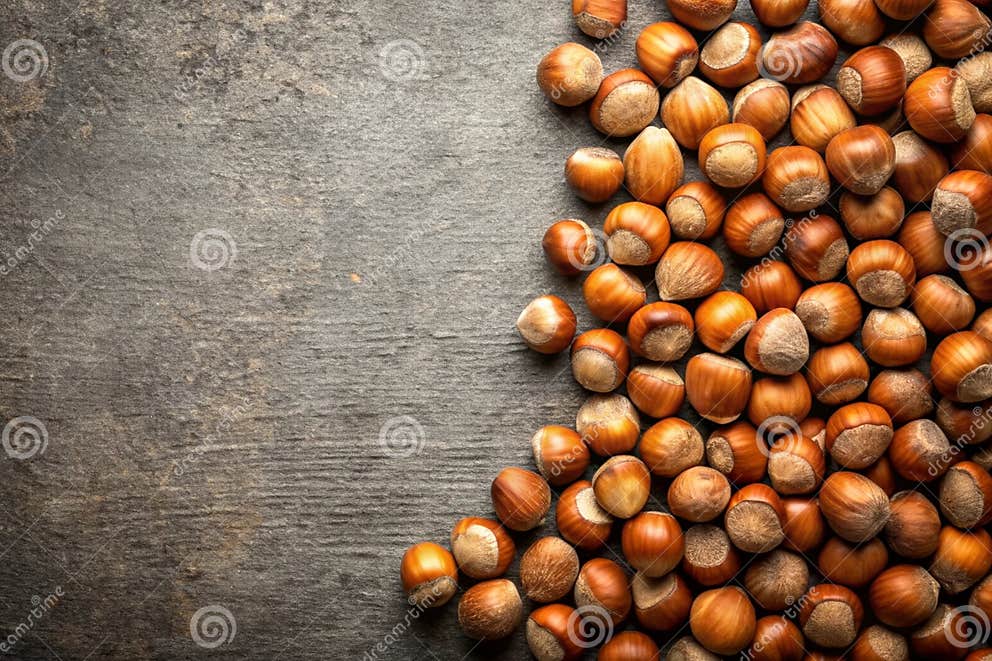 Top View of Hazelnuts on a Plain Backdrop Stock Illustration ...