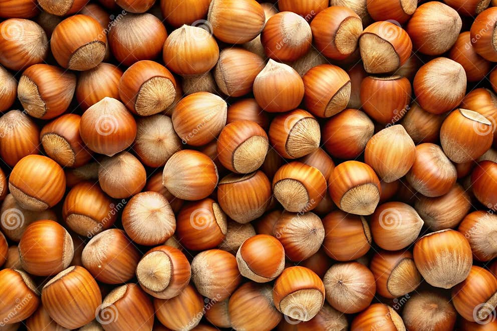 Top View of Hazelnuts on a Plain Backdrop Stock Illustration ...