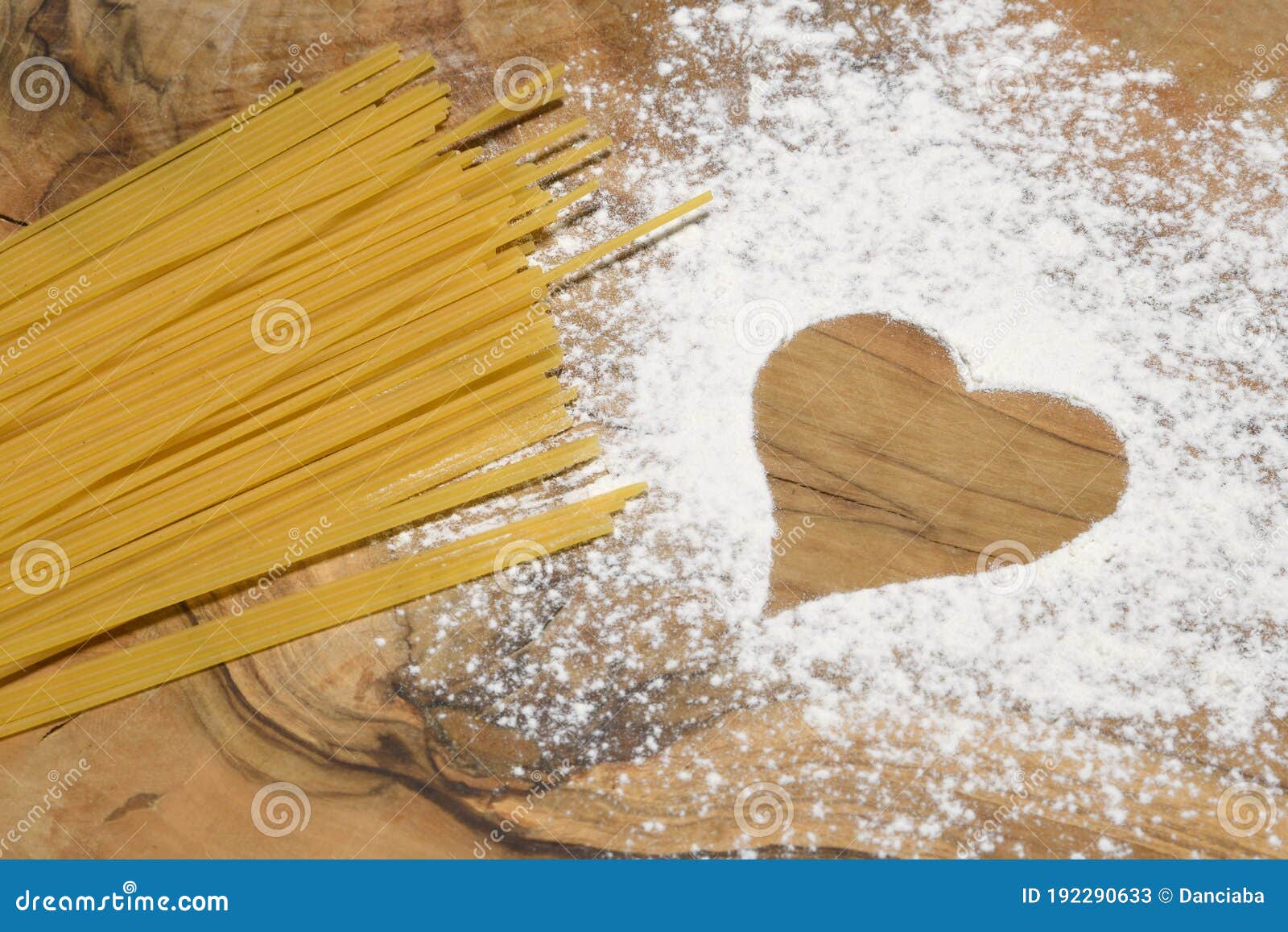 Top View of Heart and Pasta Spaghetti Stock Image - Image of ...