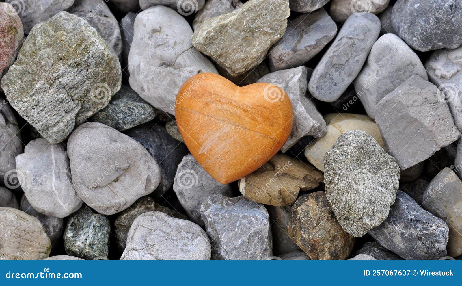 Top View of a Heart Shaped Stone on Gray Rocks Stock Image - Image of ...