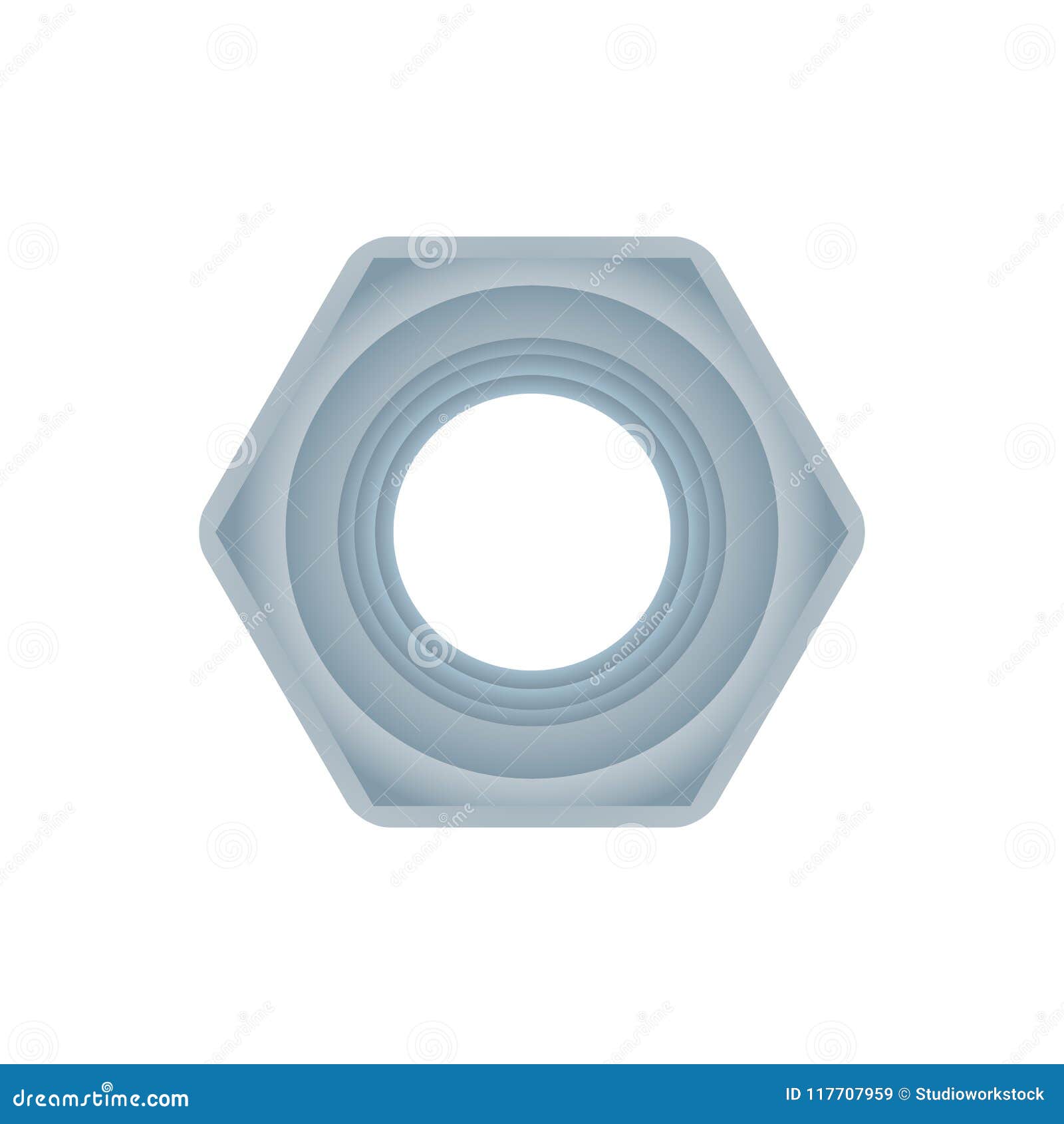 Top View Hex Nut Isolated on White Background Stock Vector ...