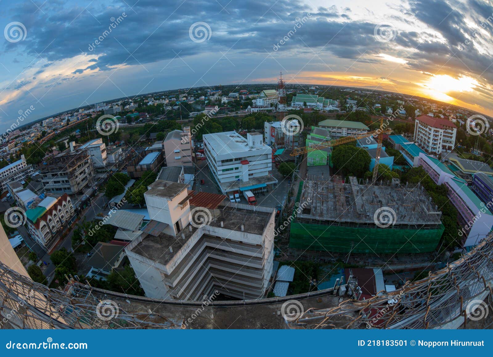 Top View from Hight -rise Building while Sunset Background Editorial ...