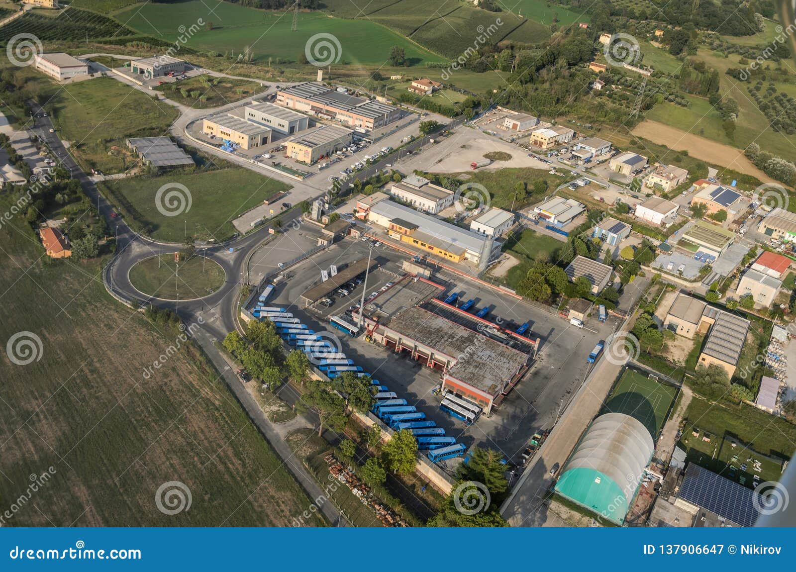ROMA, ITALY - AUGUST 2018: Top View of Highway and Warehouse Editorial ...