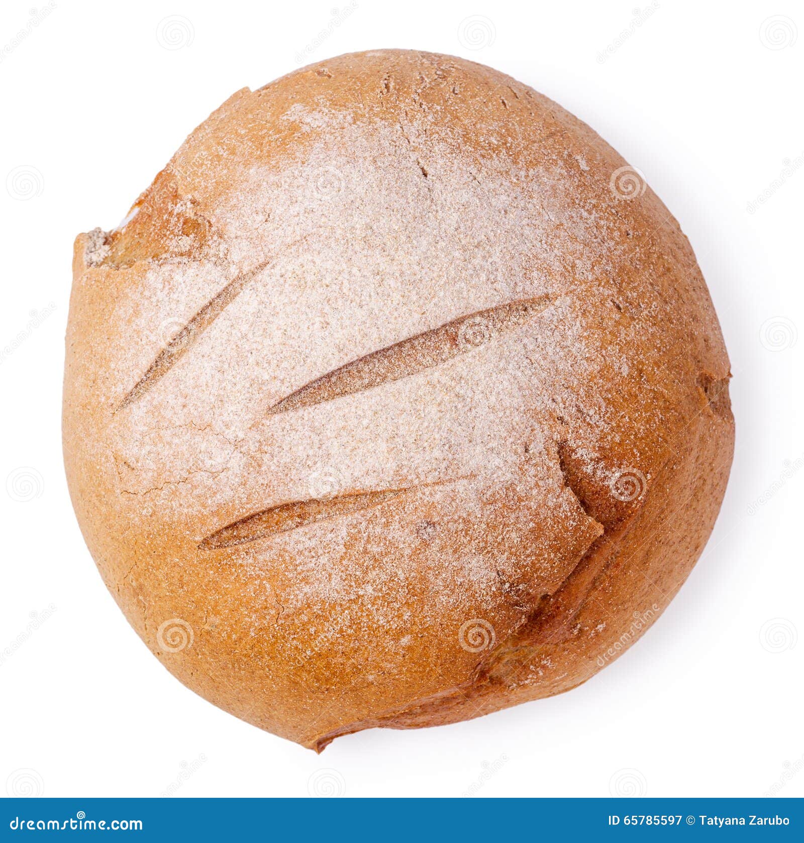 Top View Home-made Round Bread Isolated Stock Image - Image of bakery ...