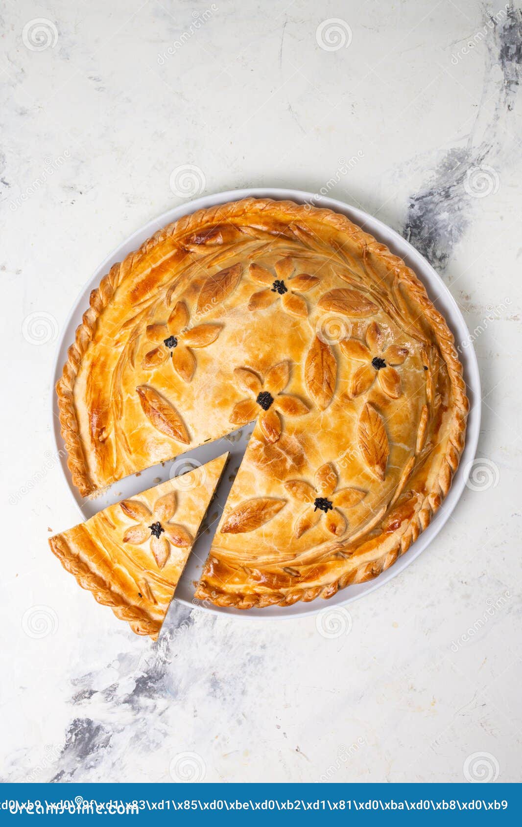 Top View of Homemade Chicken Pie. Homemade Food on the Table Stock ...