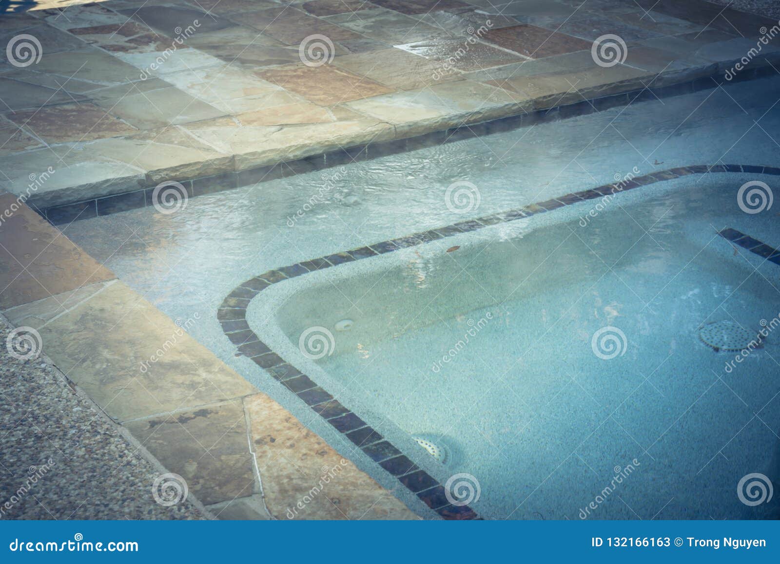 Top View Hot Outdoor Jacuzzi Pool at Apartment Building in America ...