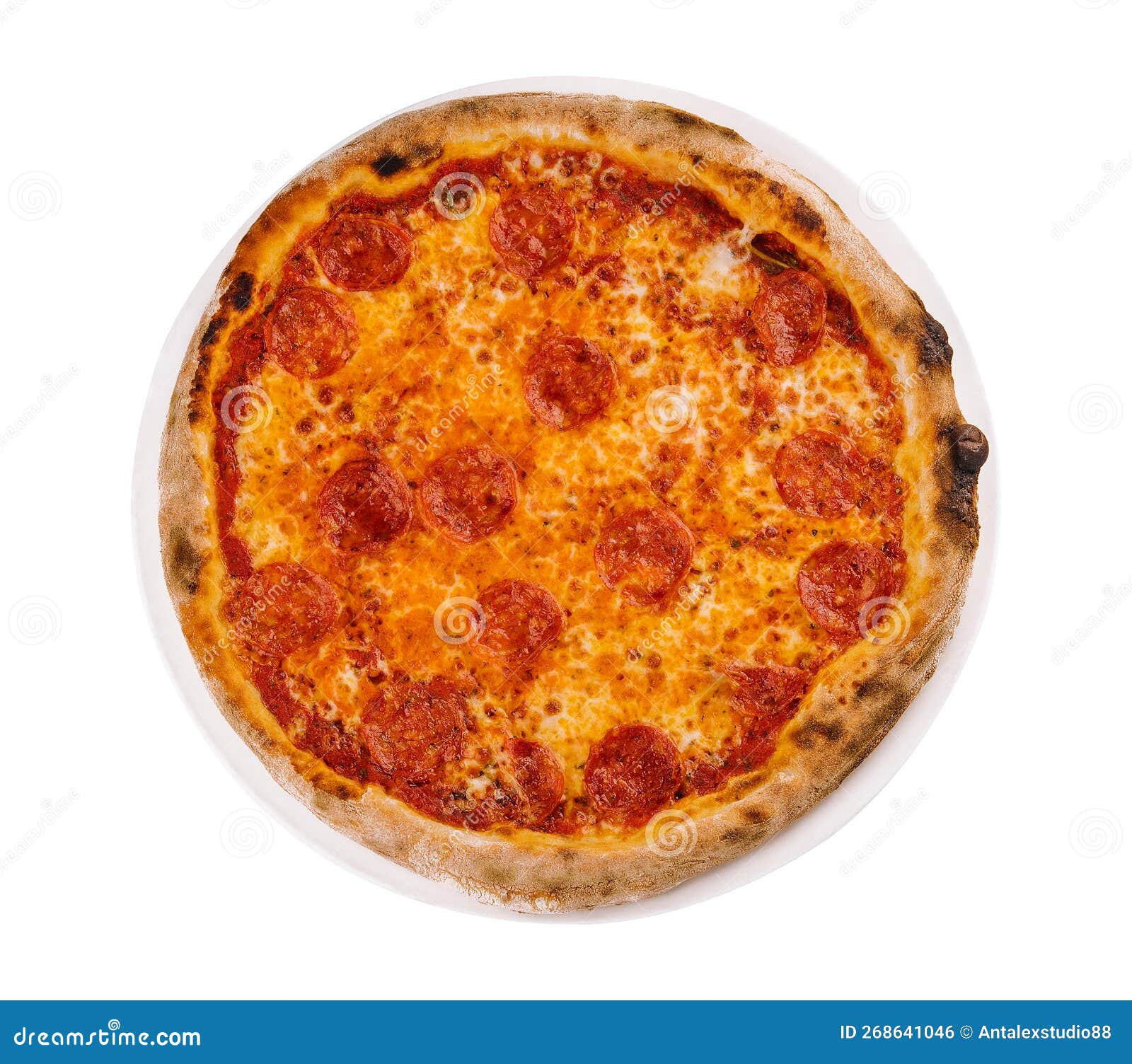 Top View of Hot Pepperoni Pizza Stock Photo - Image of delicious, dough ...