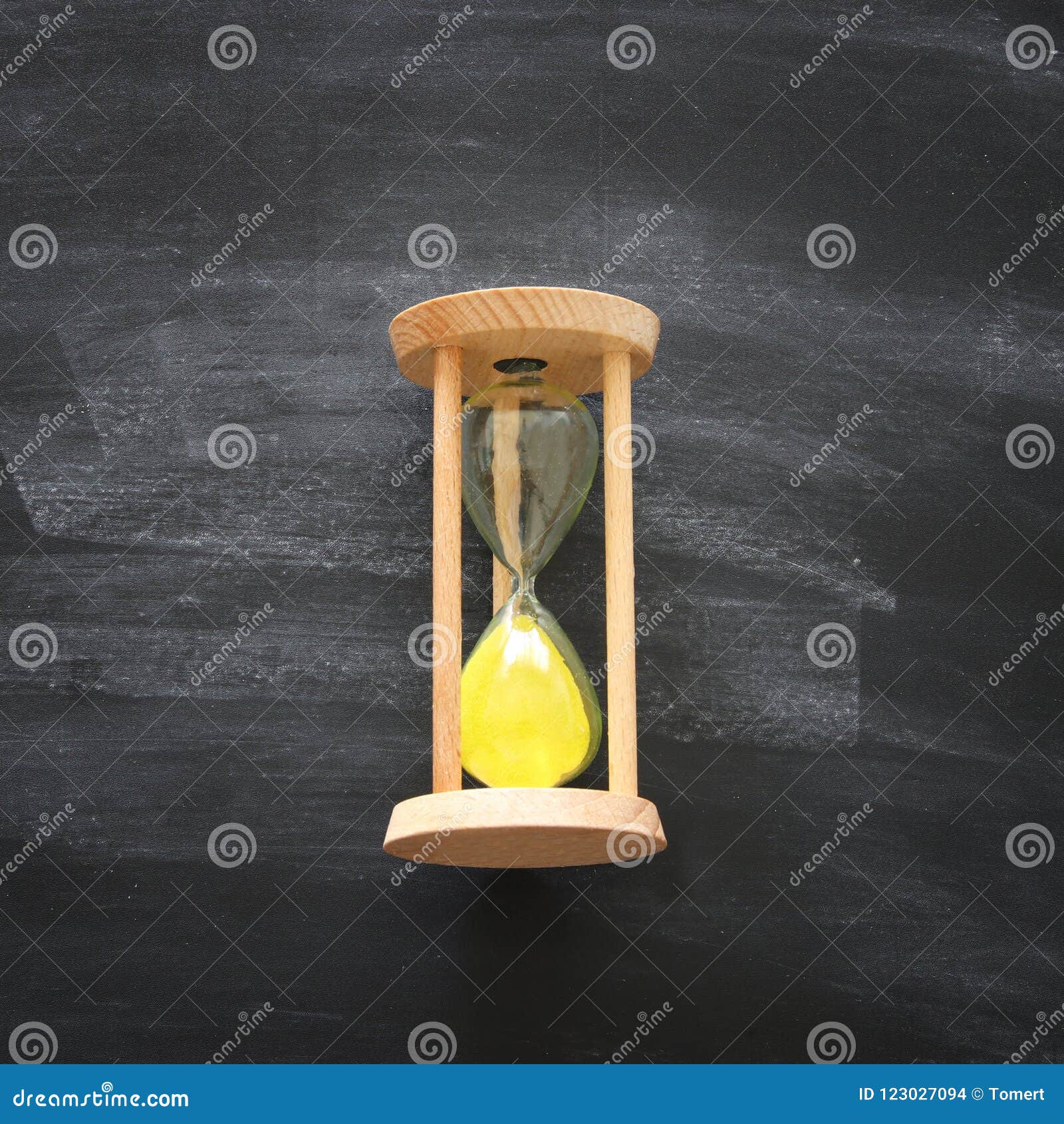 Top View of Hourglass Over Chalkboard Background. Stock Photo - Image ...