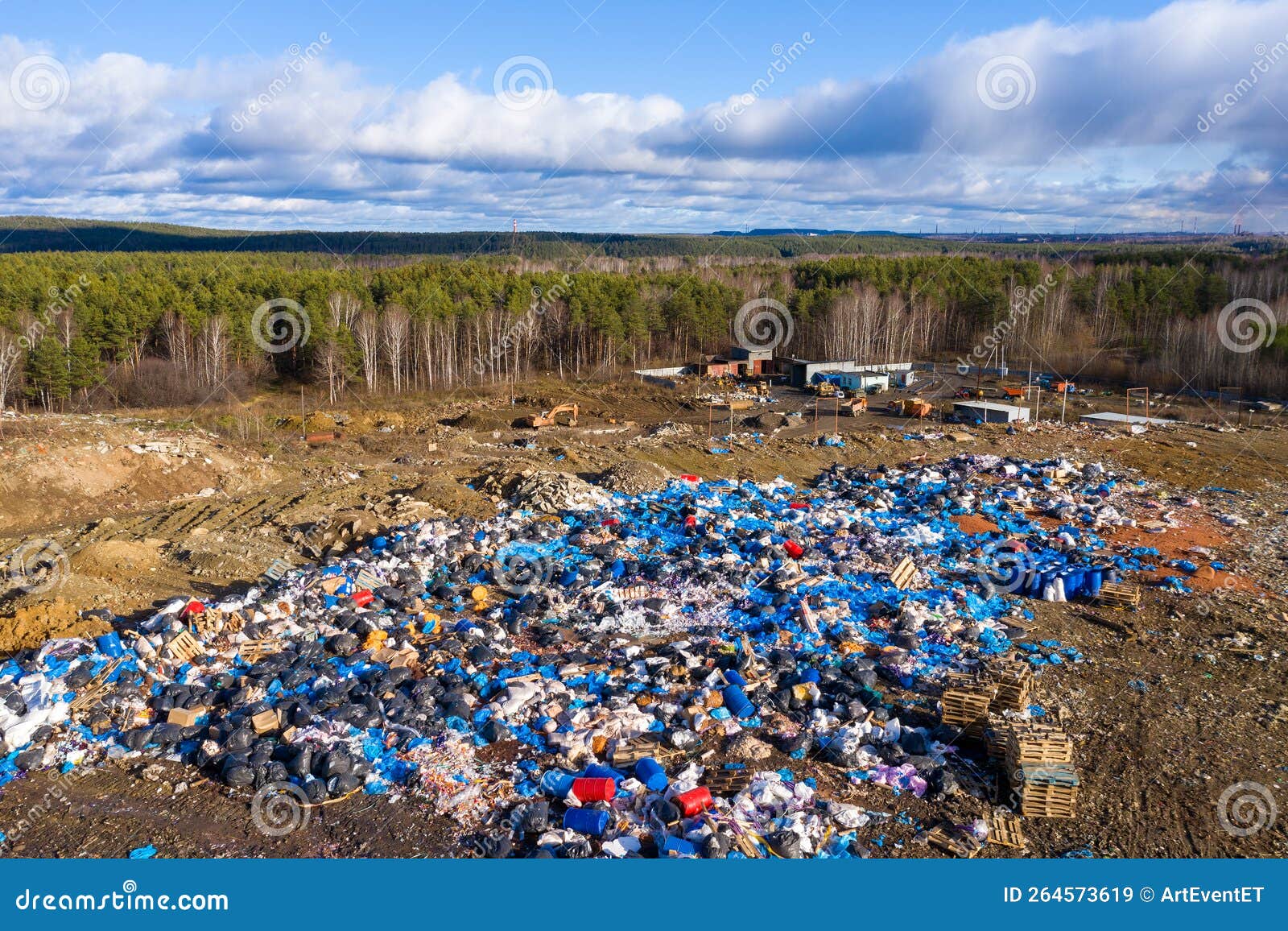 Top View of a Huge Dump of Toxic and Household Waste. the Problem of ...