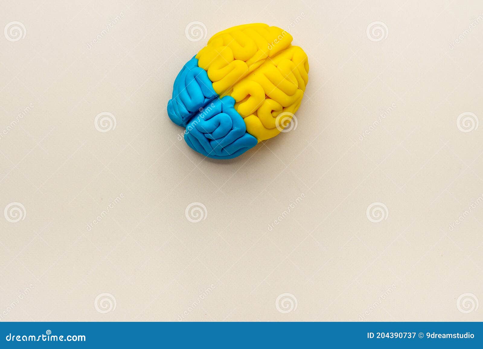Top View of Human Brain Made of Clay. Mental Health Concept Stock Image ...