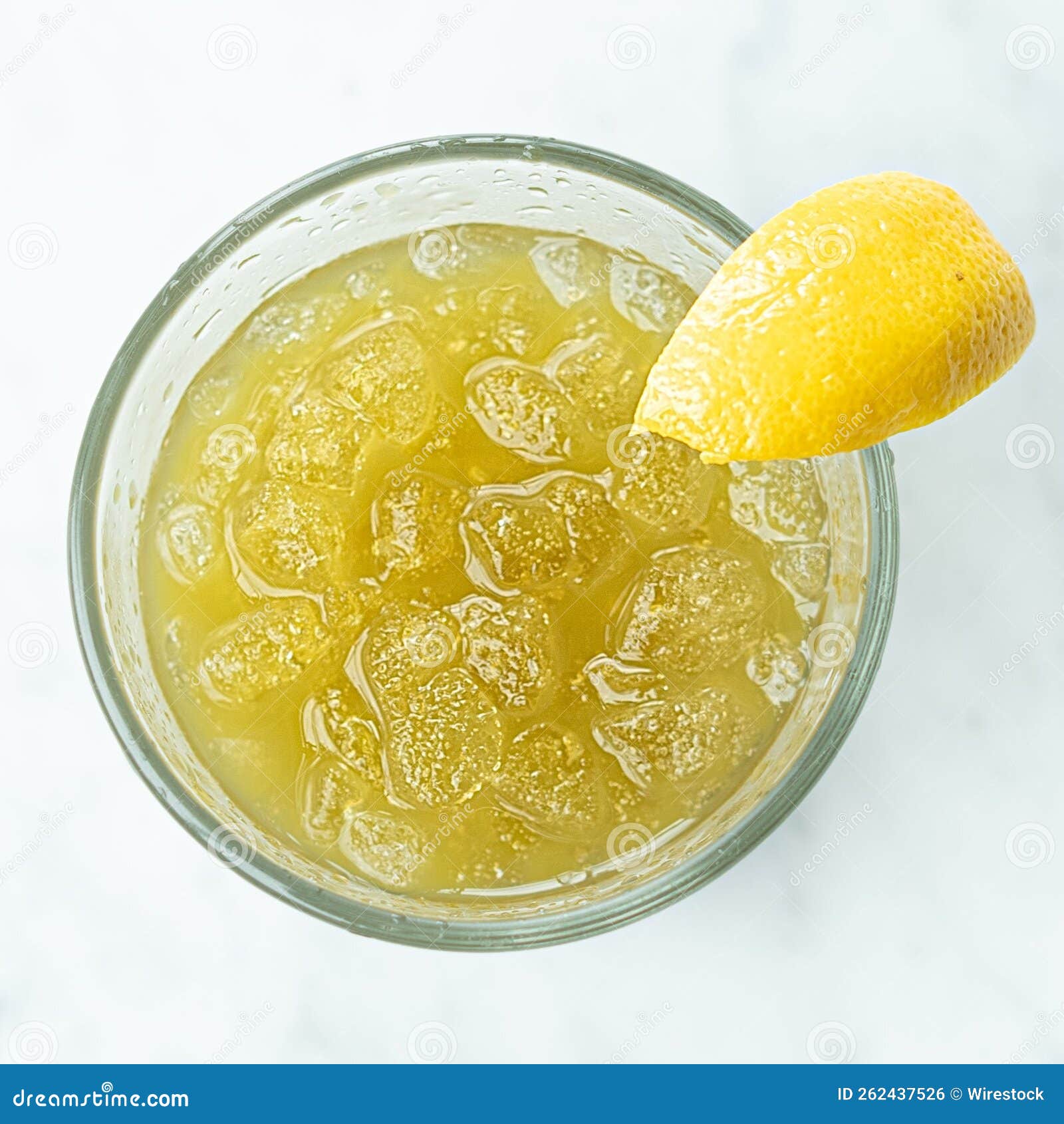 Top View of an Ice Cold Yellow Lemonade on a Marble Table Surface Stock ...