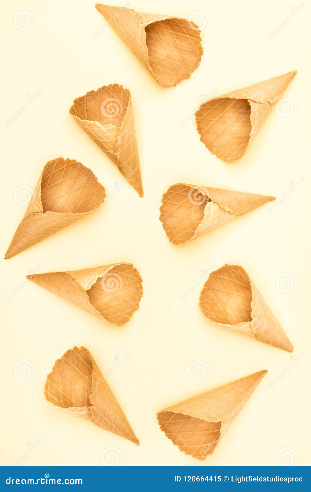Top View of Ice Cream Cones Stock Image - Image of elevated, delicious ...