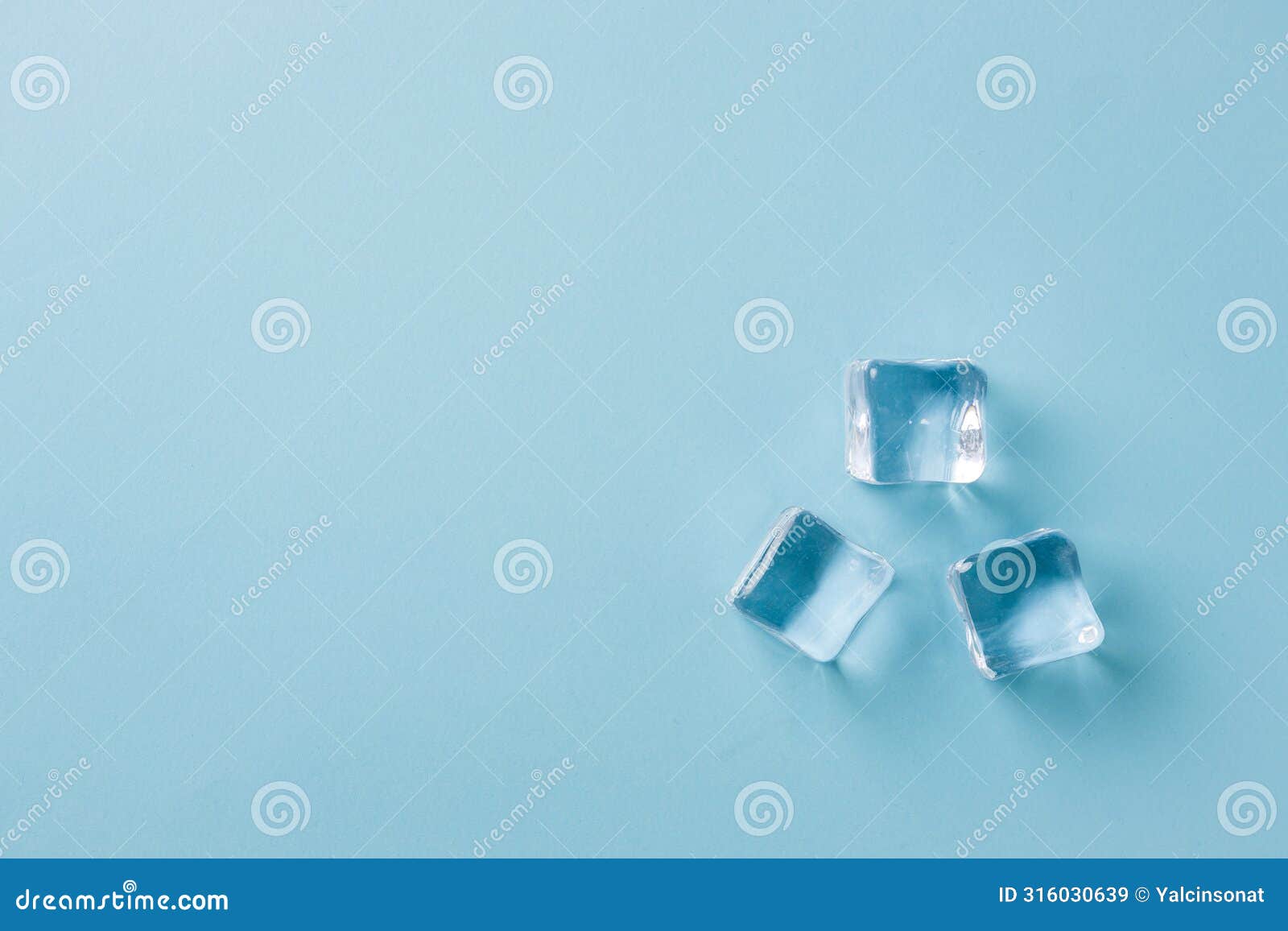 Top View of Ice Cubes of Different Sizes on Blue Background Stock Image ...