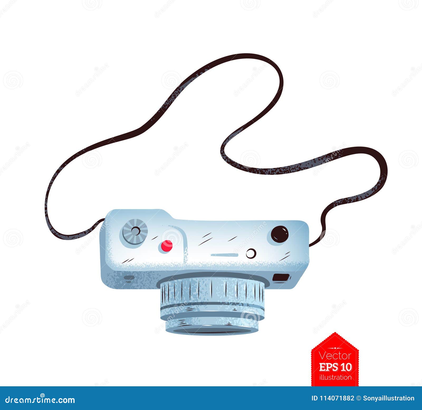 Top View Illustration of Photo Camera Stock Vector - Illustration of ...