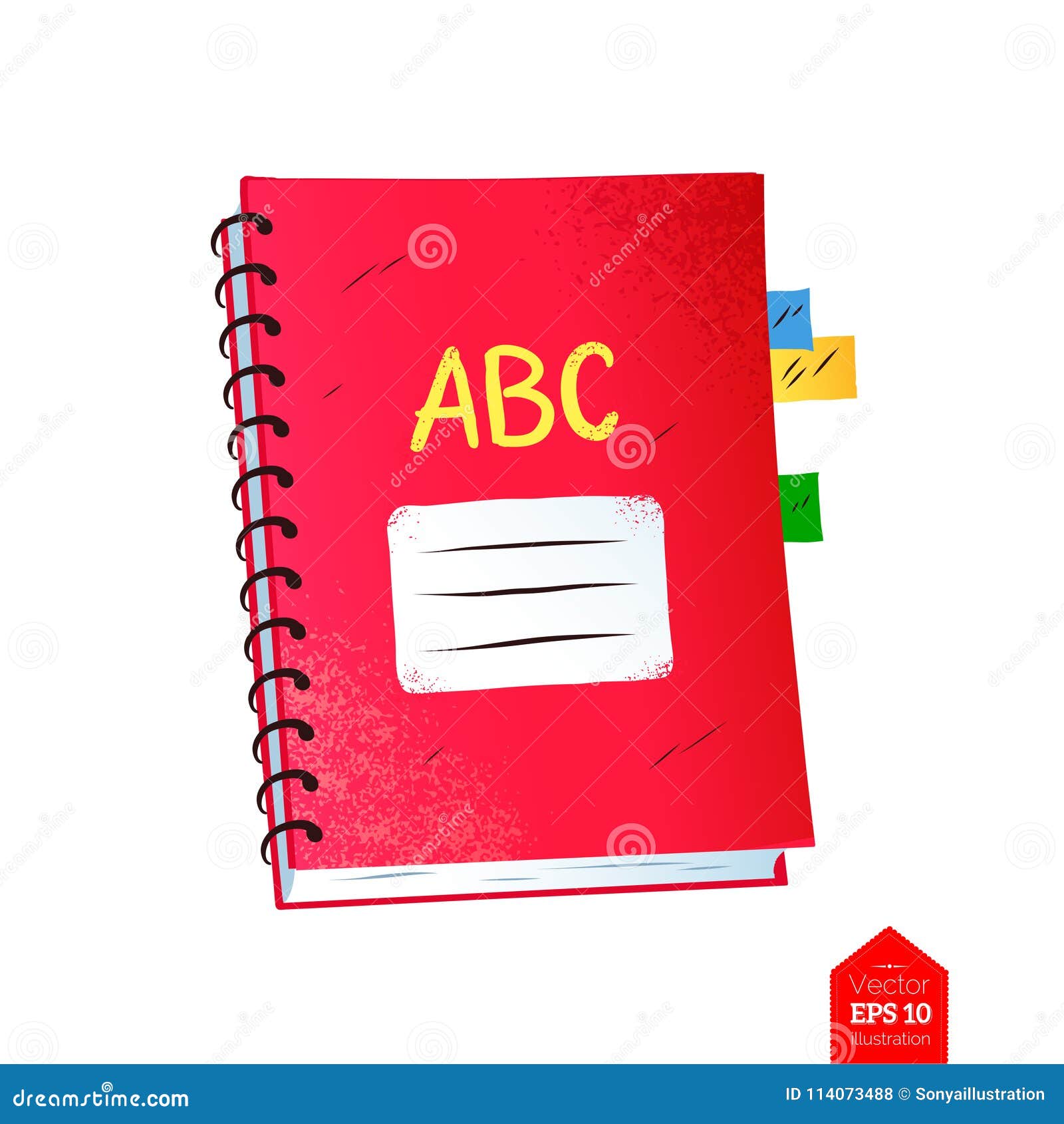Top View Illustration of Spiral Notebook Stock Vector - Illustration of ...