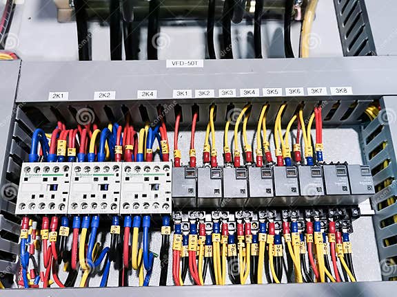 Top View Image of Electrical Circuit and Components in Hoist Control ...
