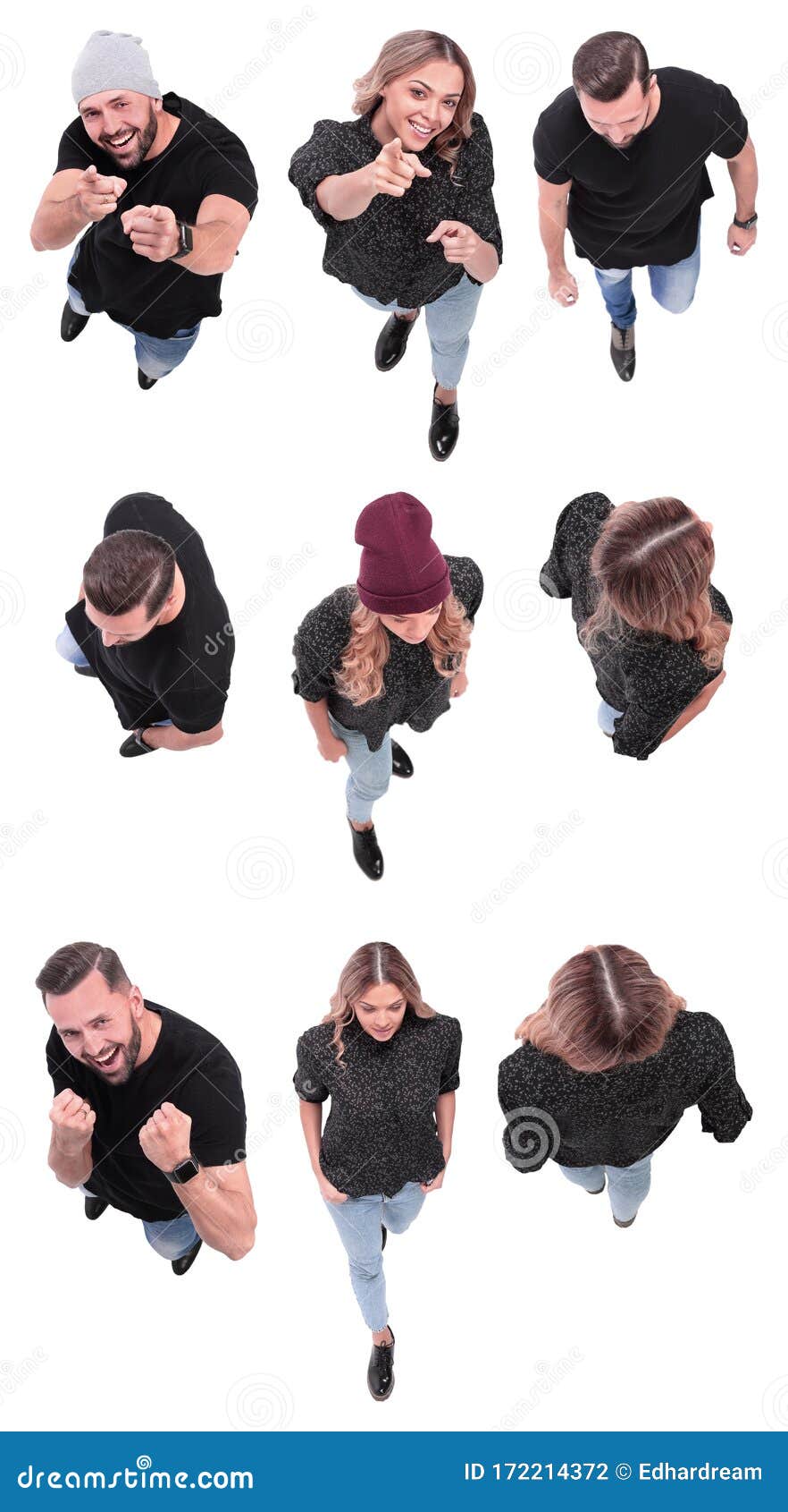 Top View. Image of Modern Different Young People Stock Photo - Image of ...