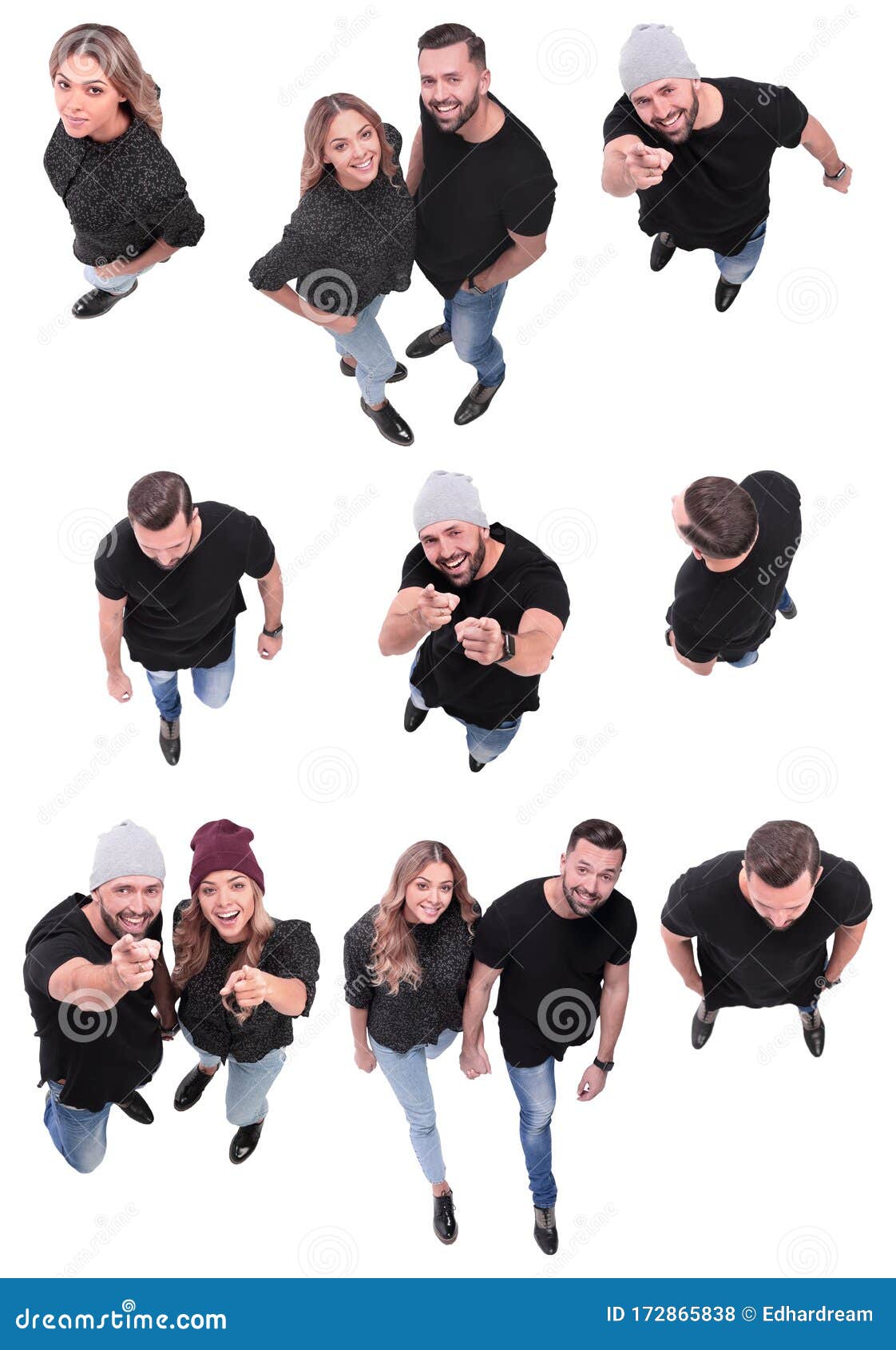 Top View. Image of Modern Different Young People Stock Photo - Image of ...
