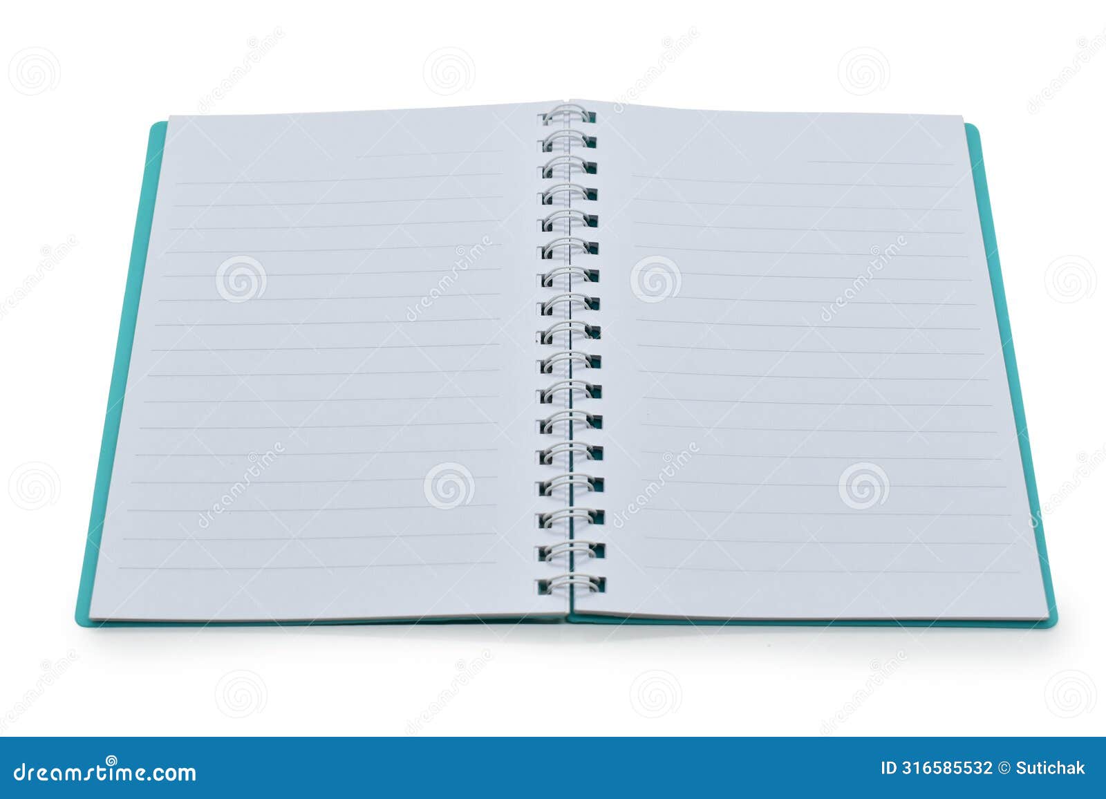 Image of Open Notebook with Blank Page, Lined Paper Texture Background ...