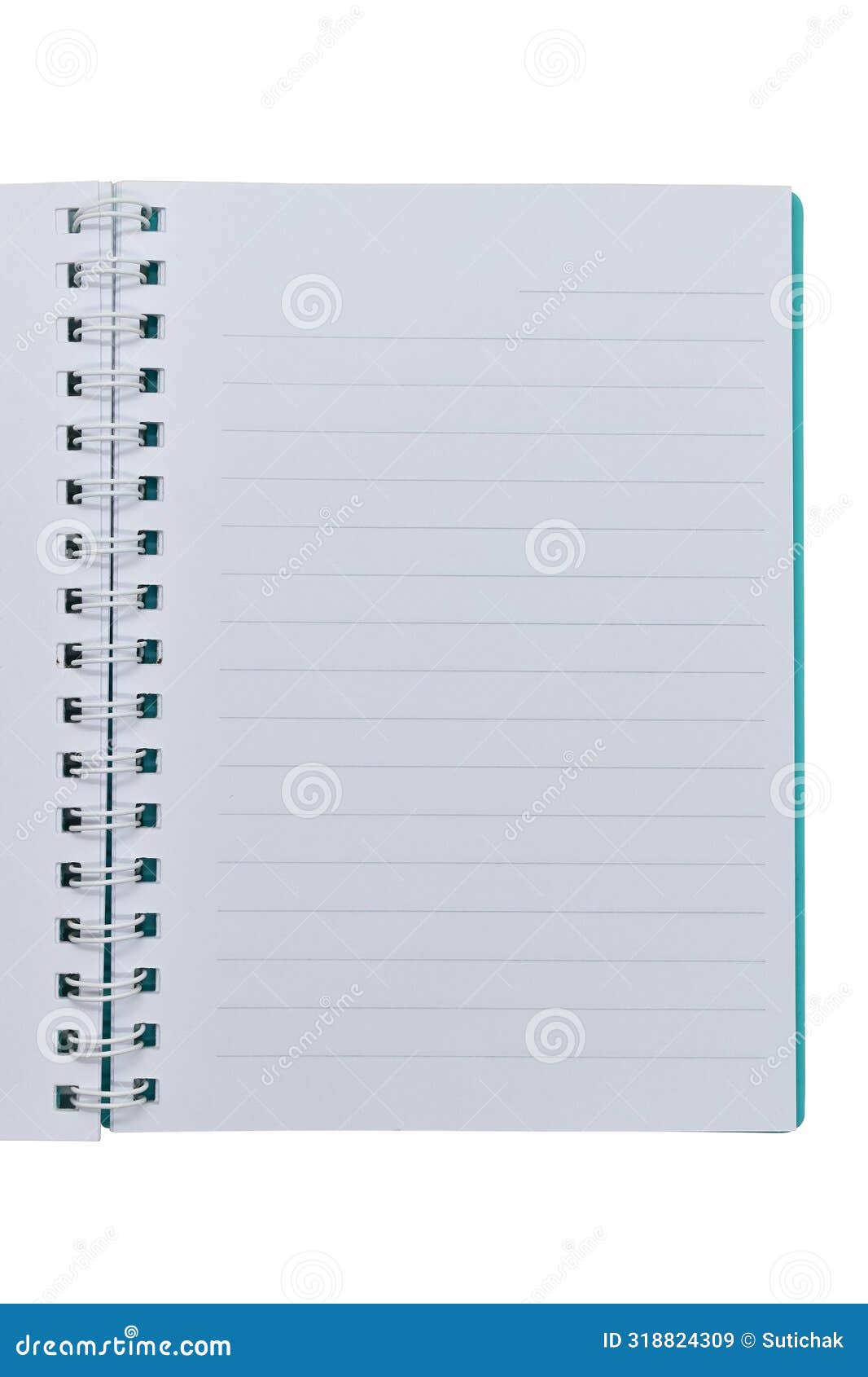 Top View Image of Open Notebook with Blank Page, Lined Paper Texture ...