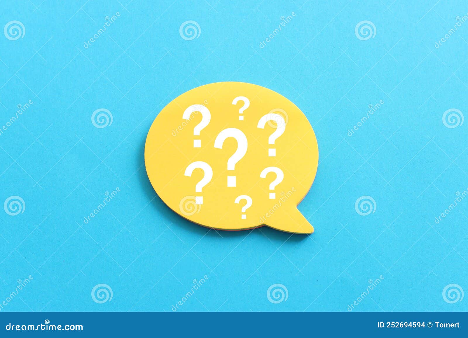 Top View Image of Sticky Note and Question Mark Over Textured Paper ...