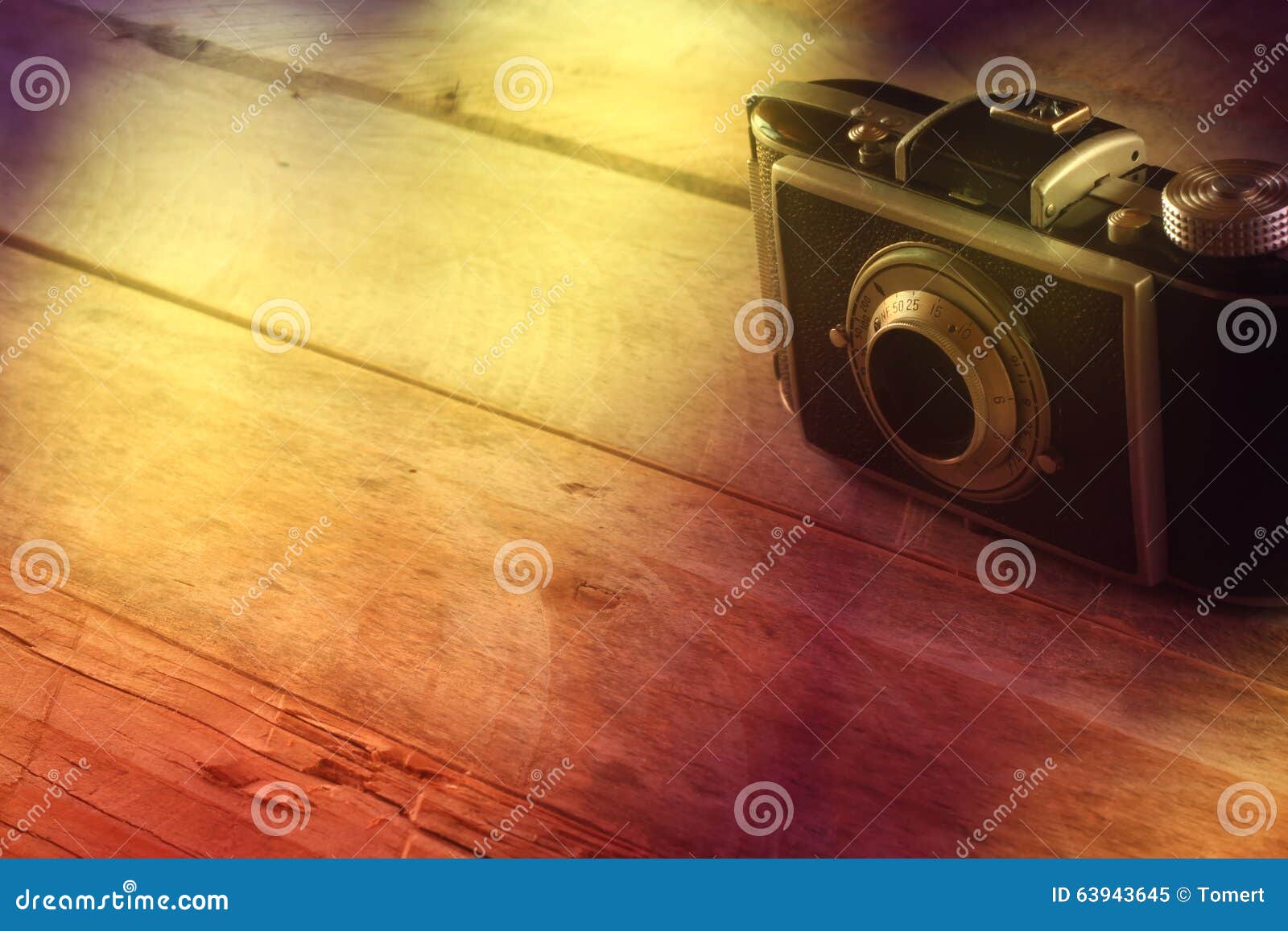 Top View Image of Vintage Old Camera Stock Image - Image of lens ...