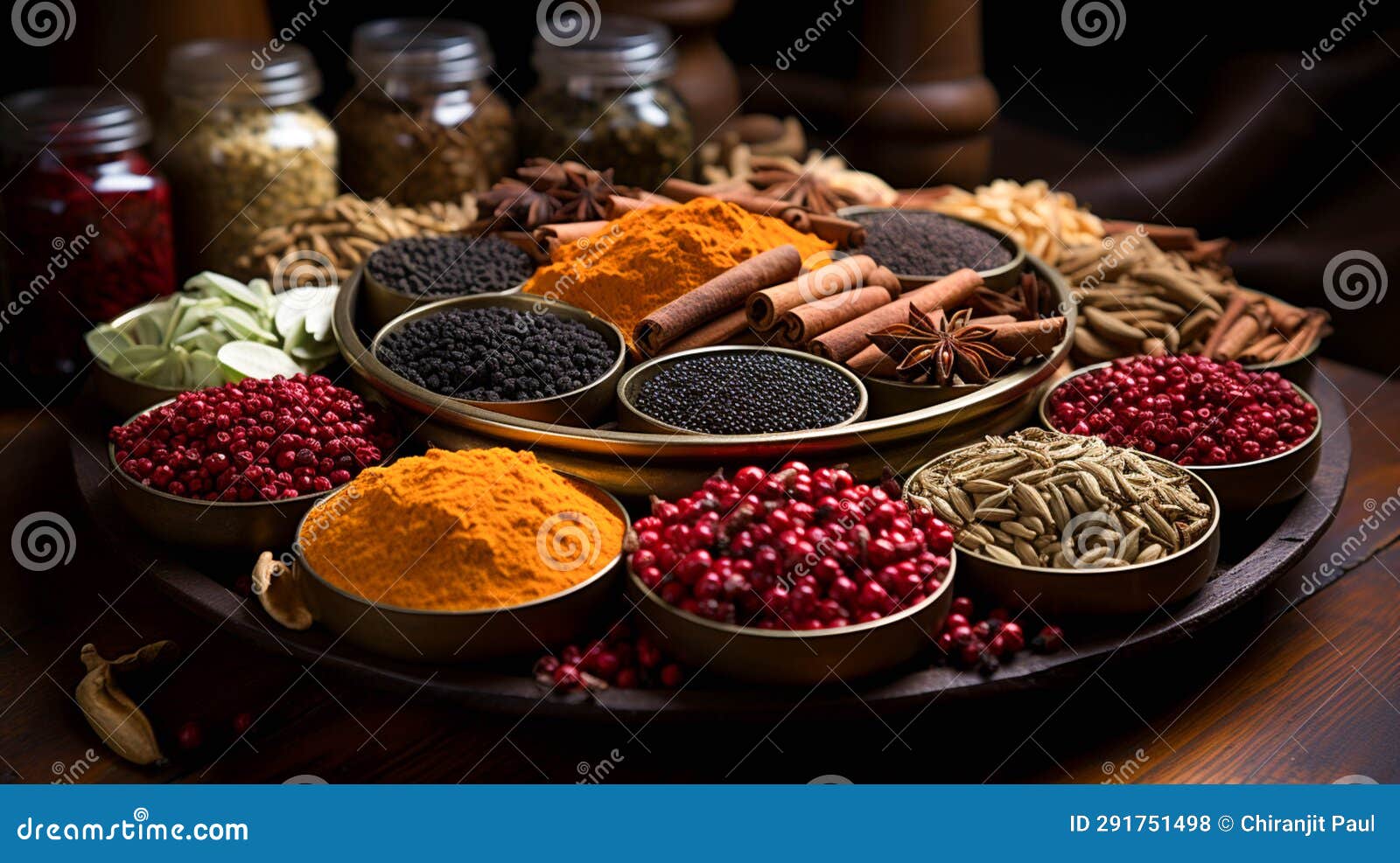 Top View of Indian Spices on a Table Stock Photo - Image of healthy ...
