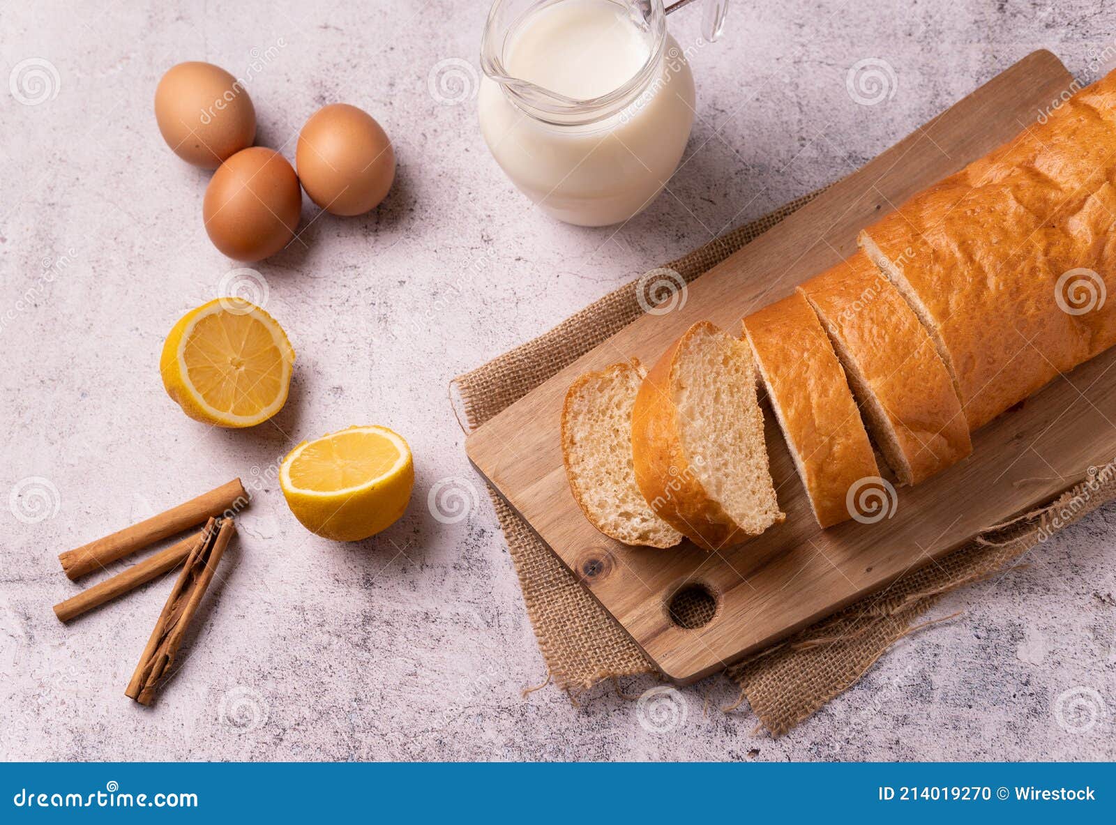 Top View of Ingredients for Making Traditional Spanish Easter Torrijas ...