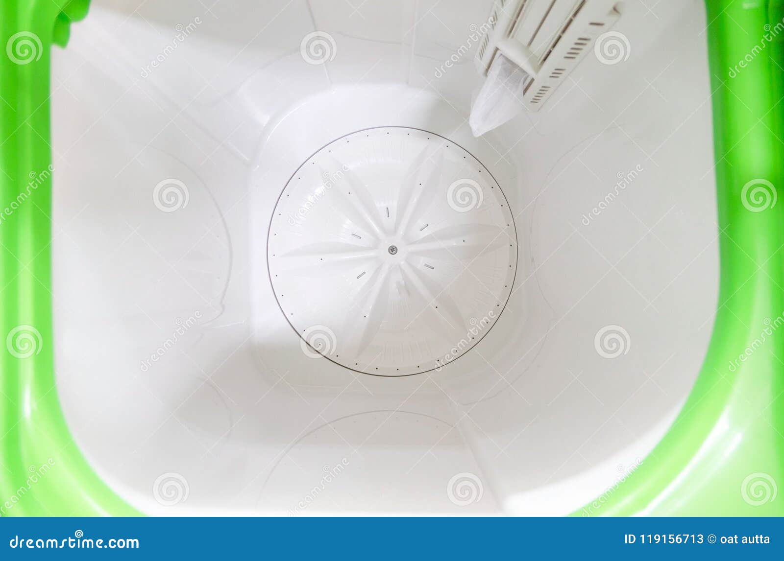Top View Inside White Washing Machine Stock Image - Image of load ...