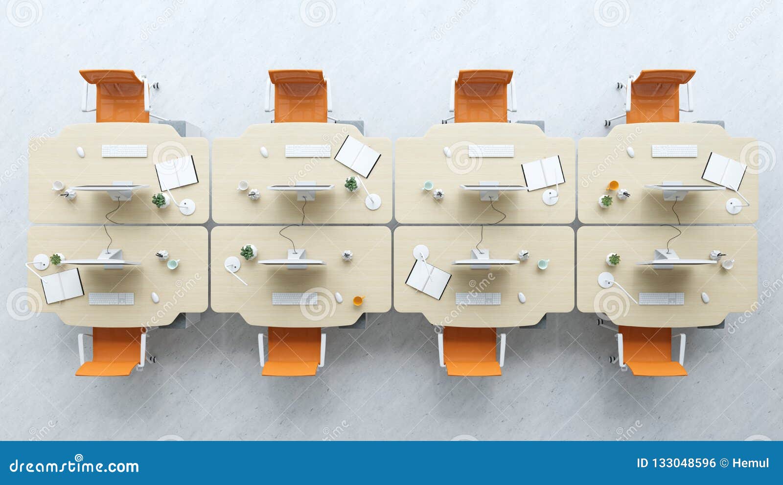 Modern Open Office With Reception And Glass Partition Stock Photo ...