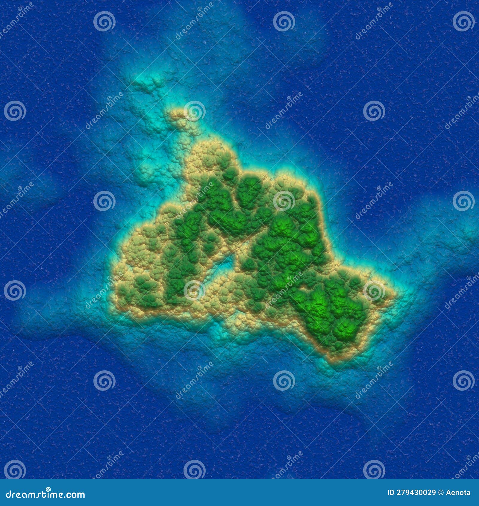 Top view of the island stock illustration. Illustration of seacoast ...