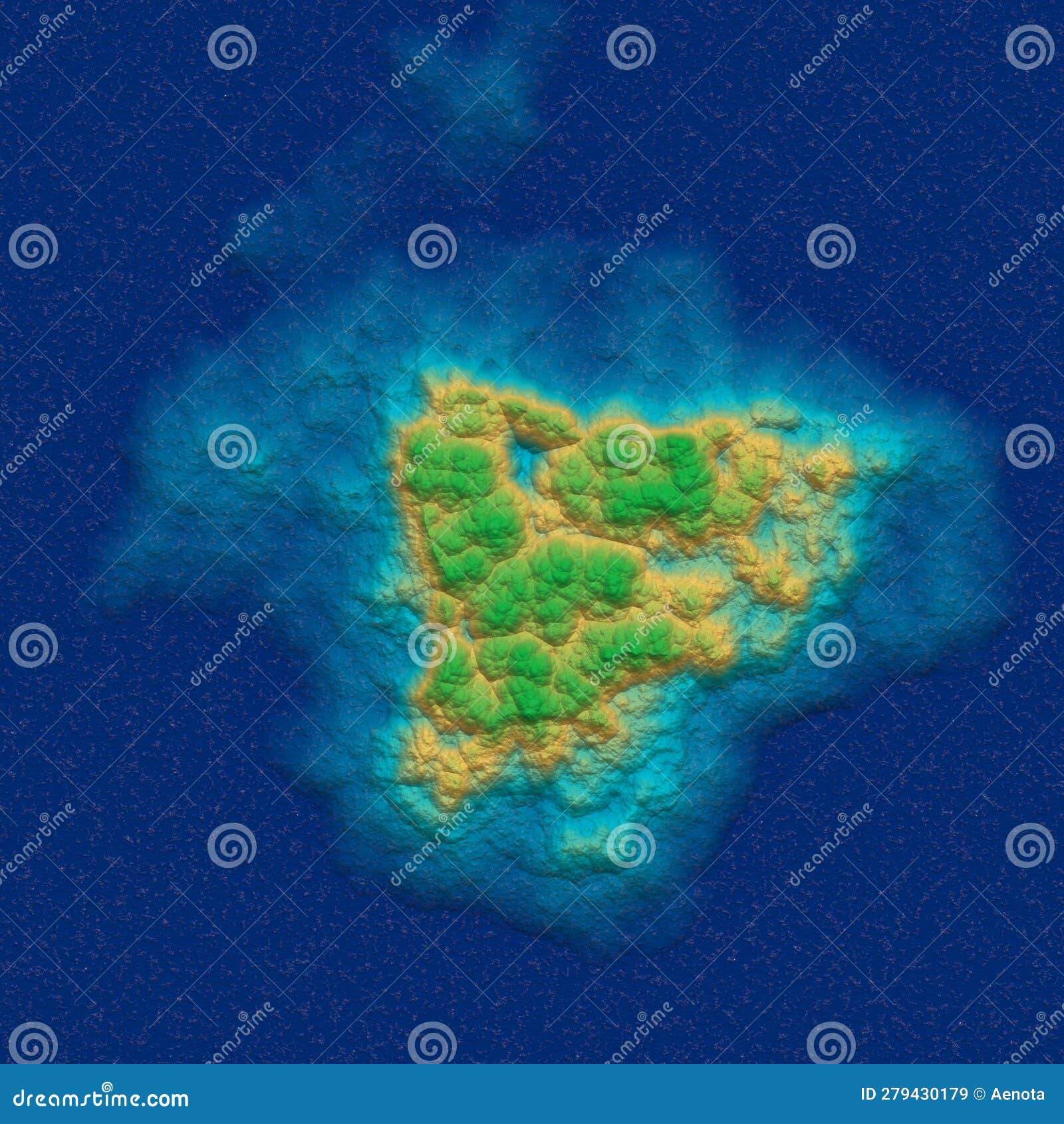 Top view of the island stock illustration. Illustration of loch - 279430179