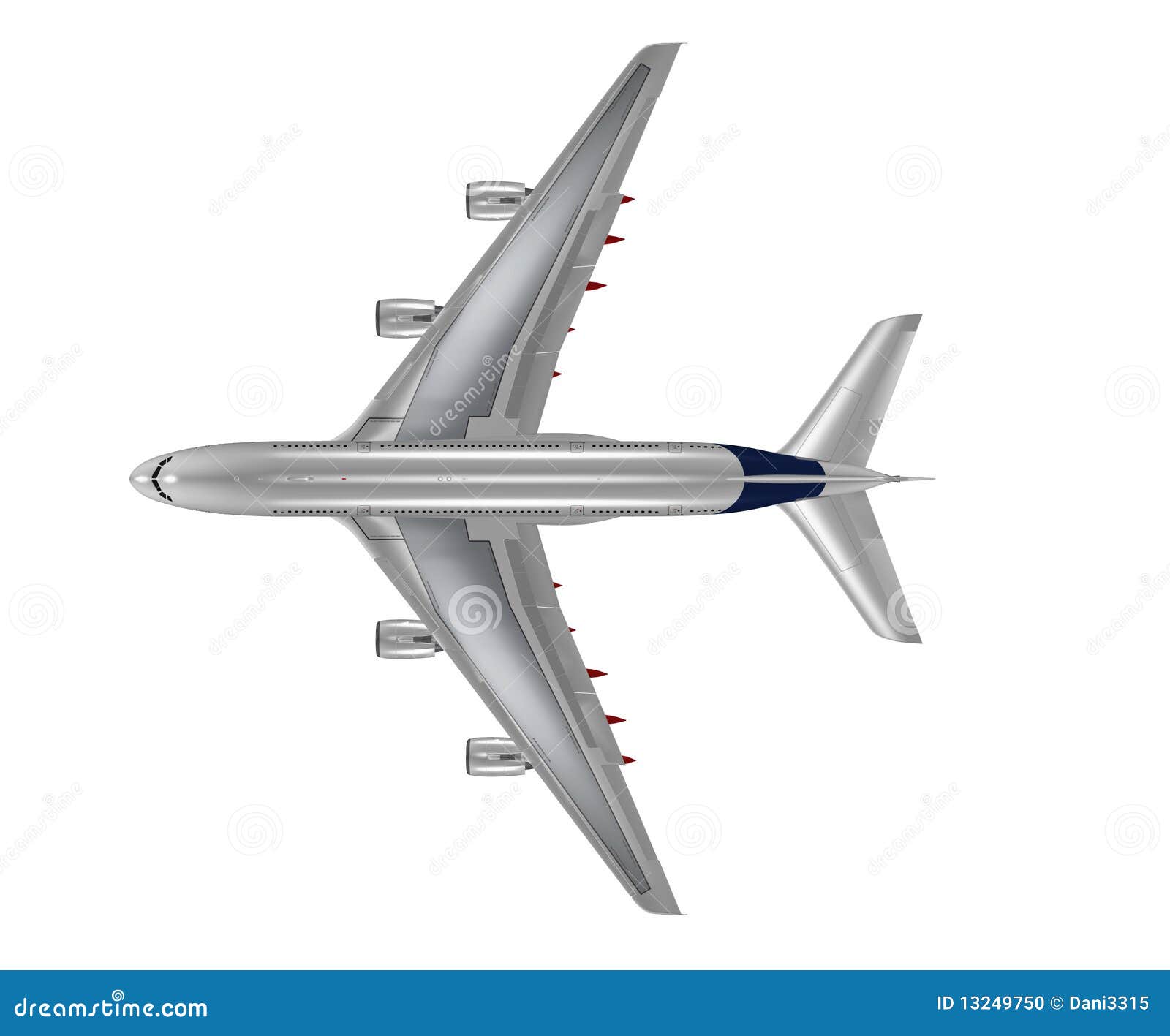 Top View Of A Isolated Airplane Stock Photo - Image: 13249750