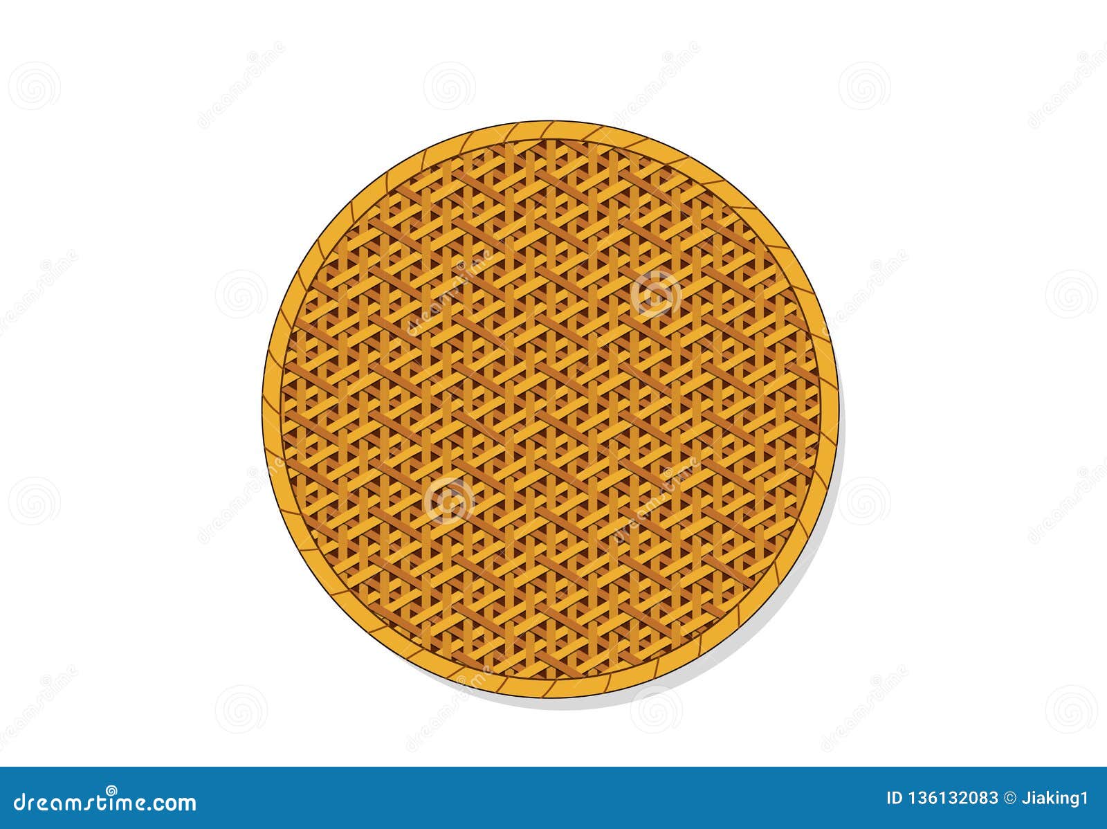 Top View, Isolated Circle Rattan Tray, Vector Stock Vector ...