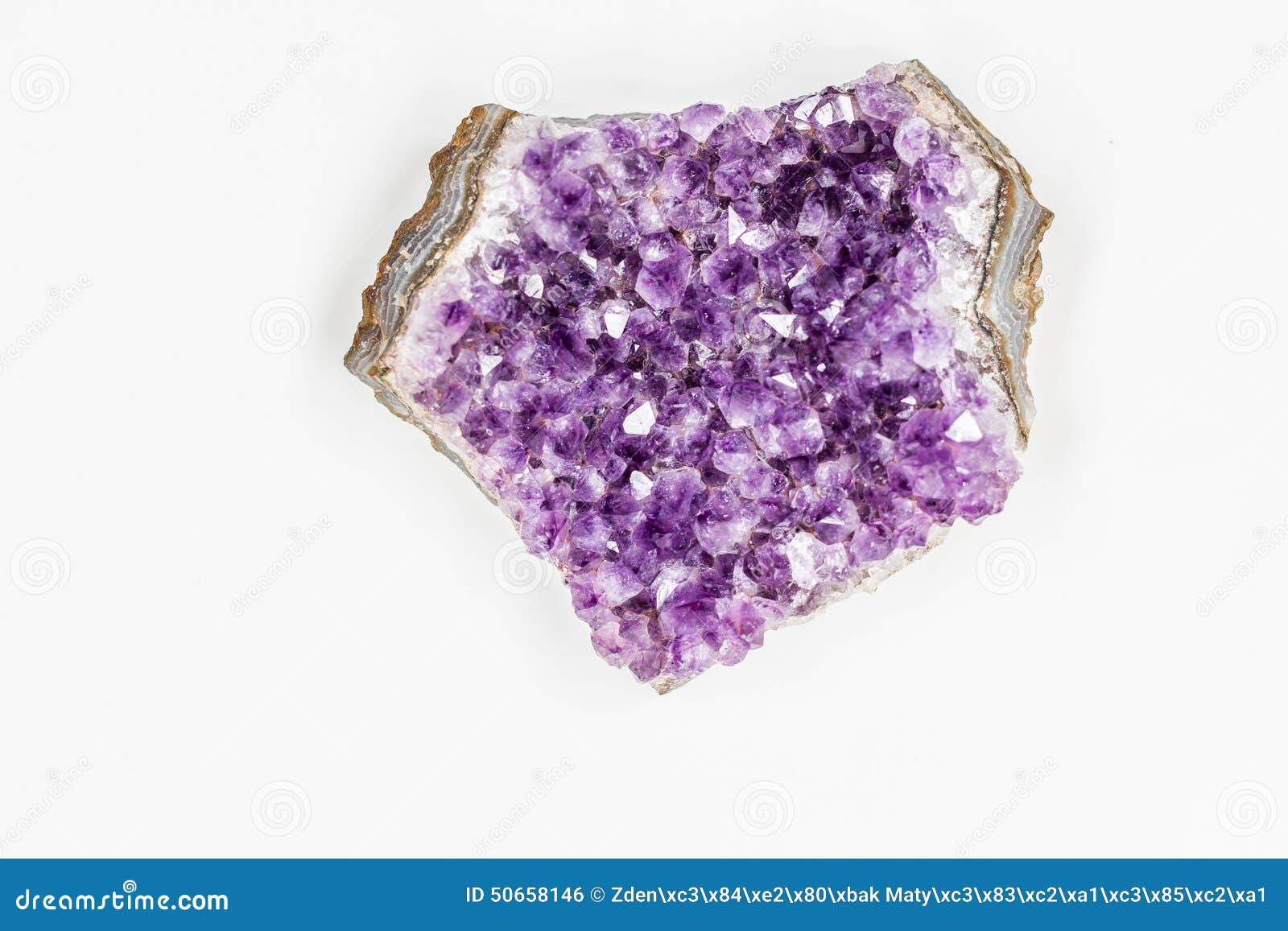Top View of Isolated Violet Amethyst Stock Photo - Image of mineralogy ...