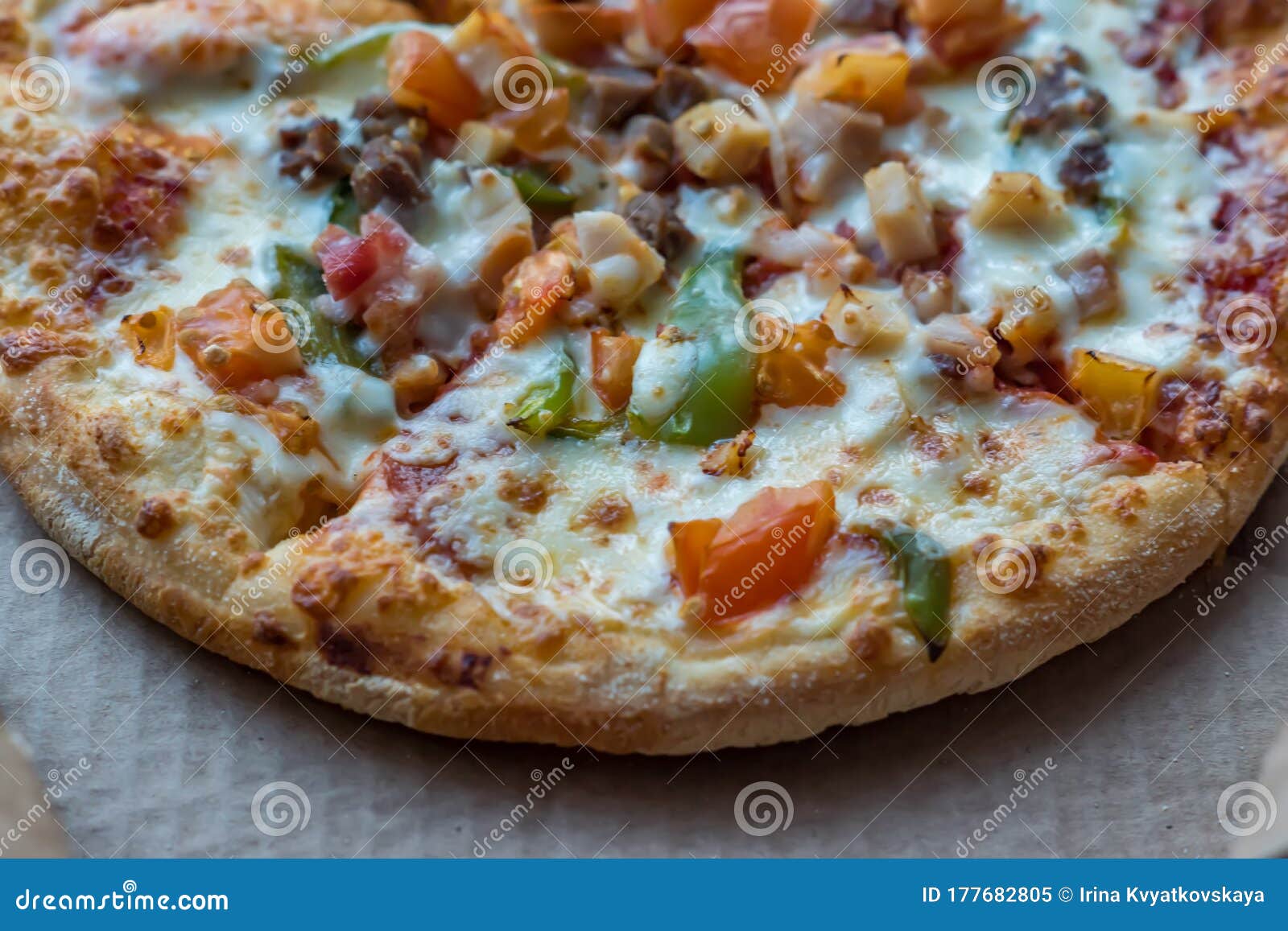 Top View of Italian Assorted Pizza Stock Image - Image of meal, wooden ...