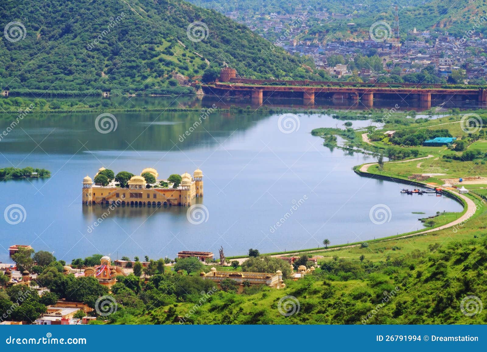 Top View of Jaipur Jal Mahal Stock Photo - Image of rajasthan, water ...
