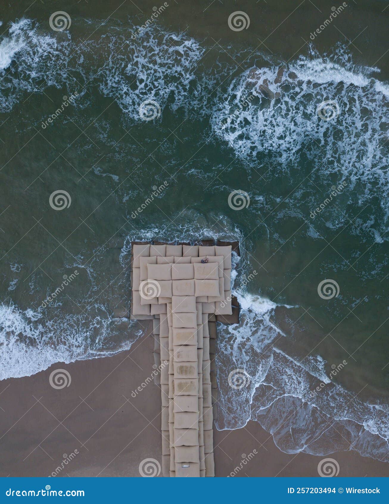 Top View of a Jetty and Sea Stock Photo - Image of seascape, beach ...
