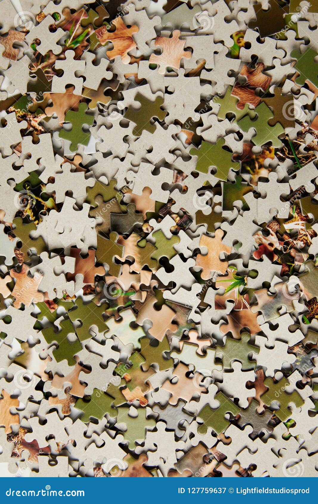 Top View of Jigsaw Puzzle Pieces Background Stock Image - Image of ...