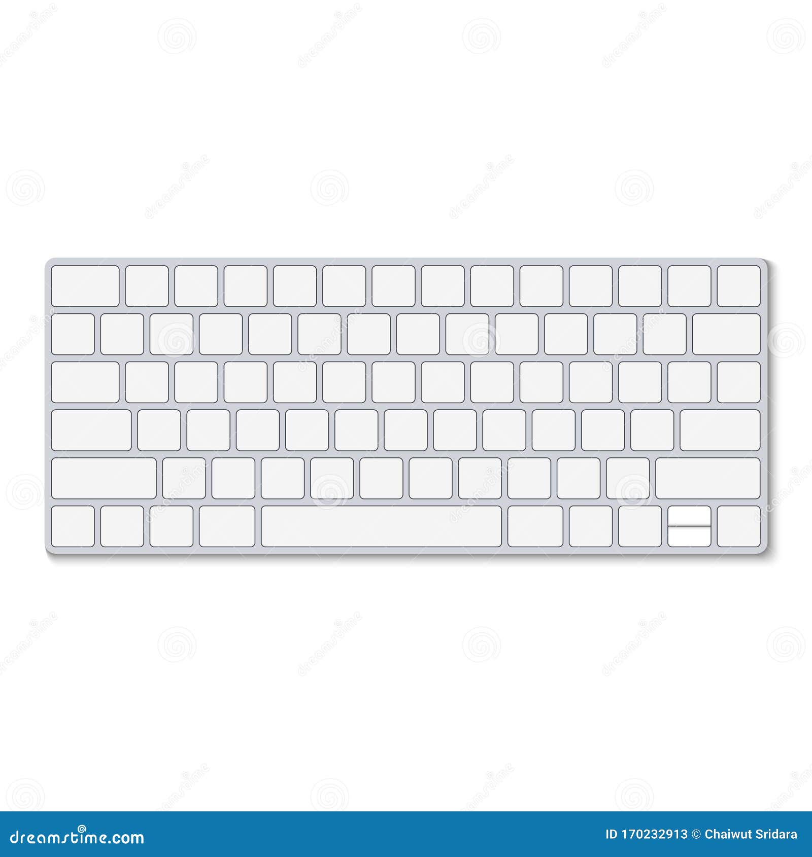 Top View of Keyboard Isolated on White Background Stock Vector ...