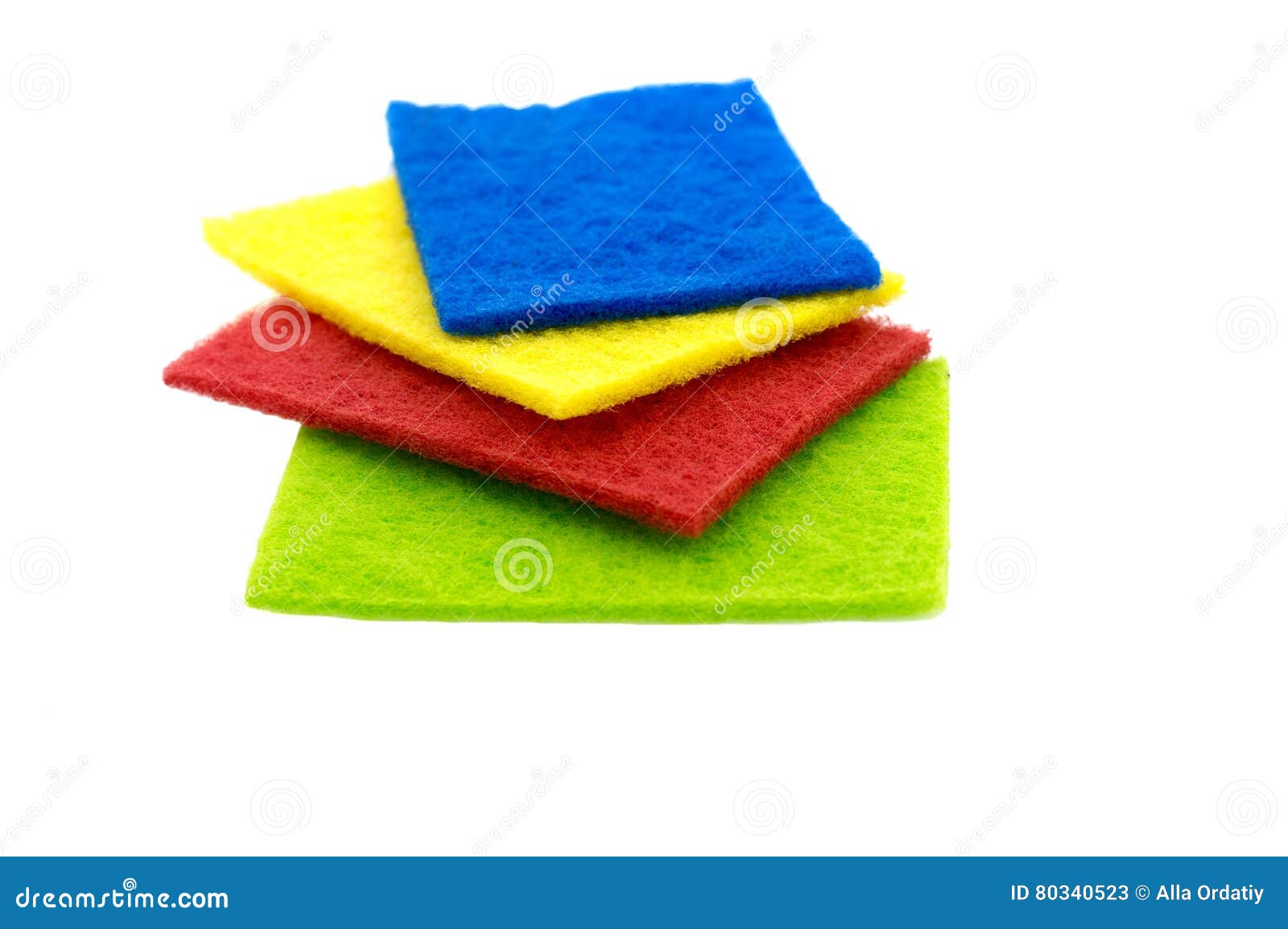 Top View of Kitchen Scourer Pads Isolated Stock Image - Image of house ...