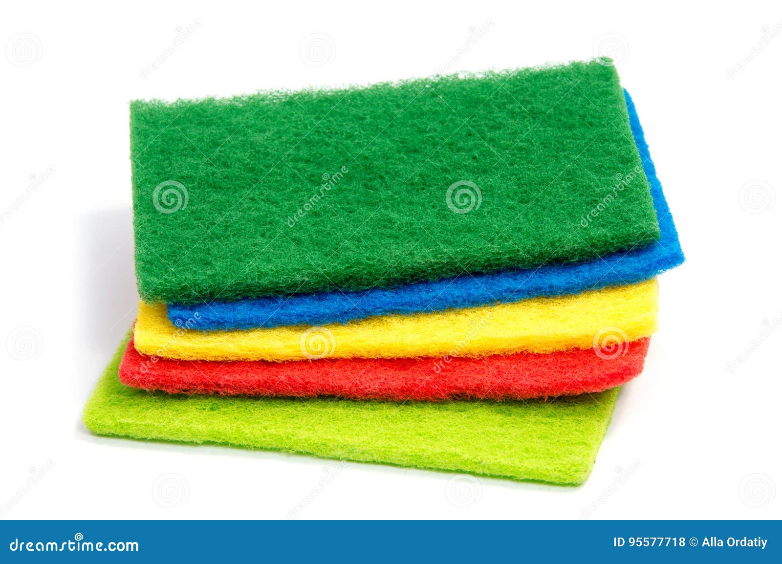 Top View of Kitchen Scourer Pads Isolated Stock Photo - Image of ...