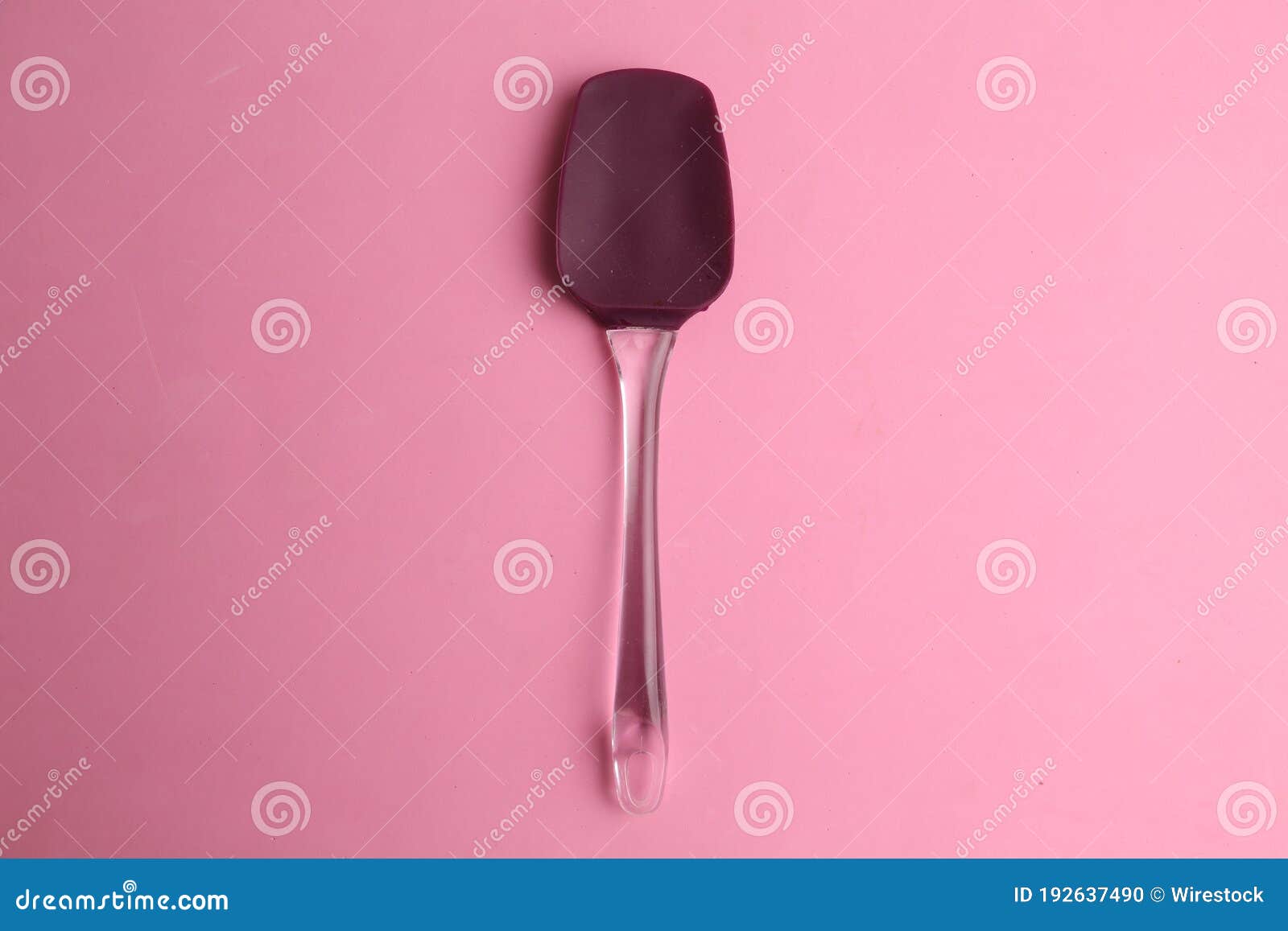 Top View of a Kitchen Silicone Spatula Isolated on a Pink Background ...